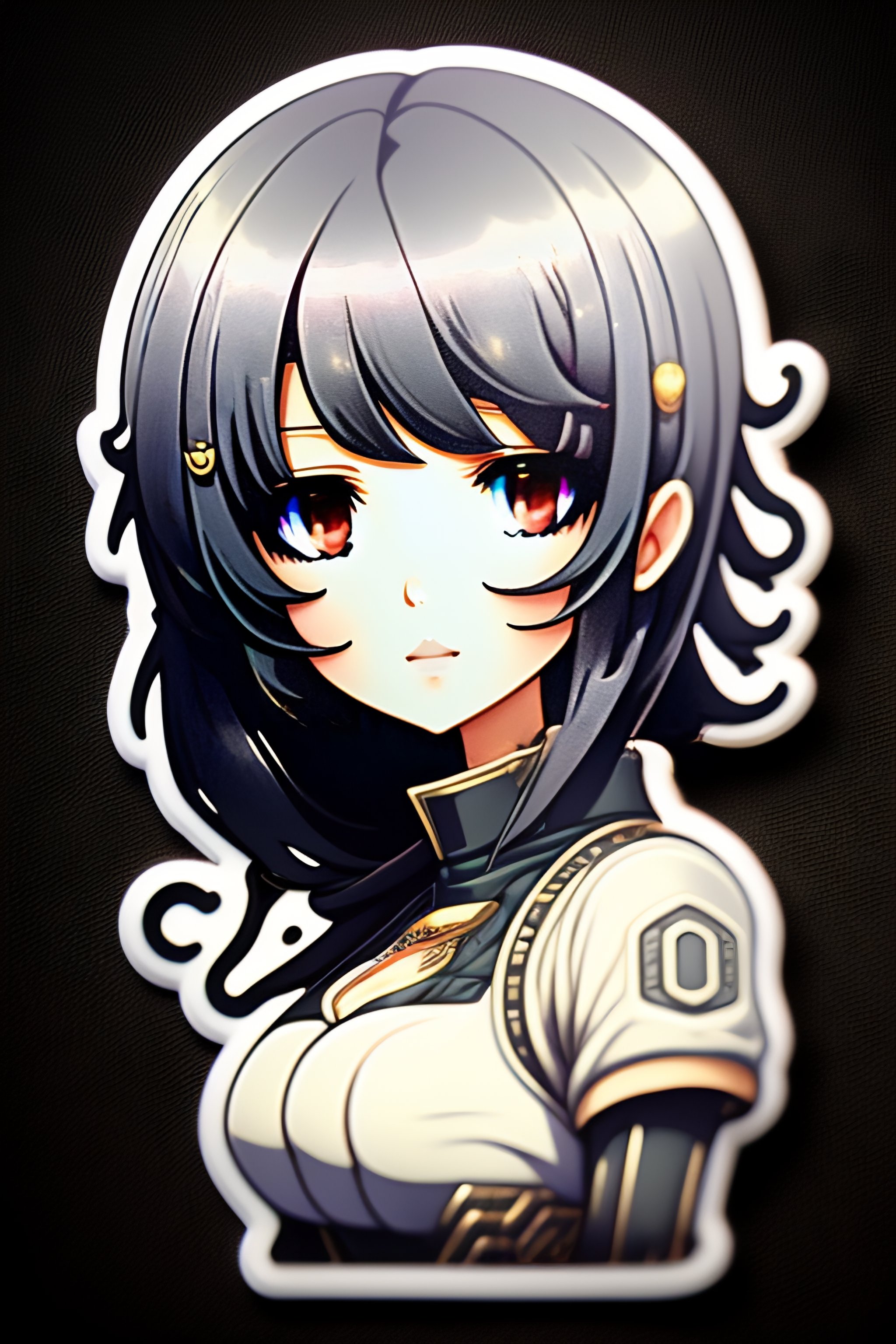 Lexica - Anime girl sticker, HR GIGER style, solid background color