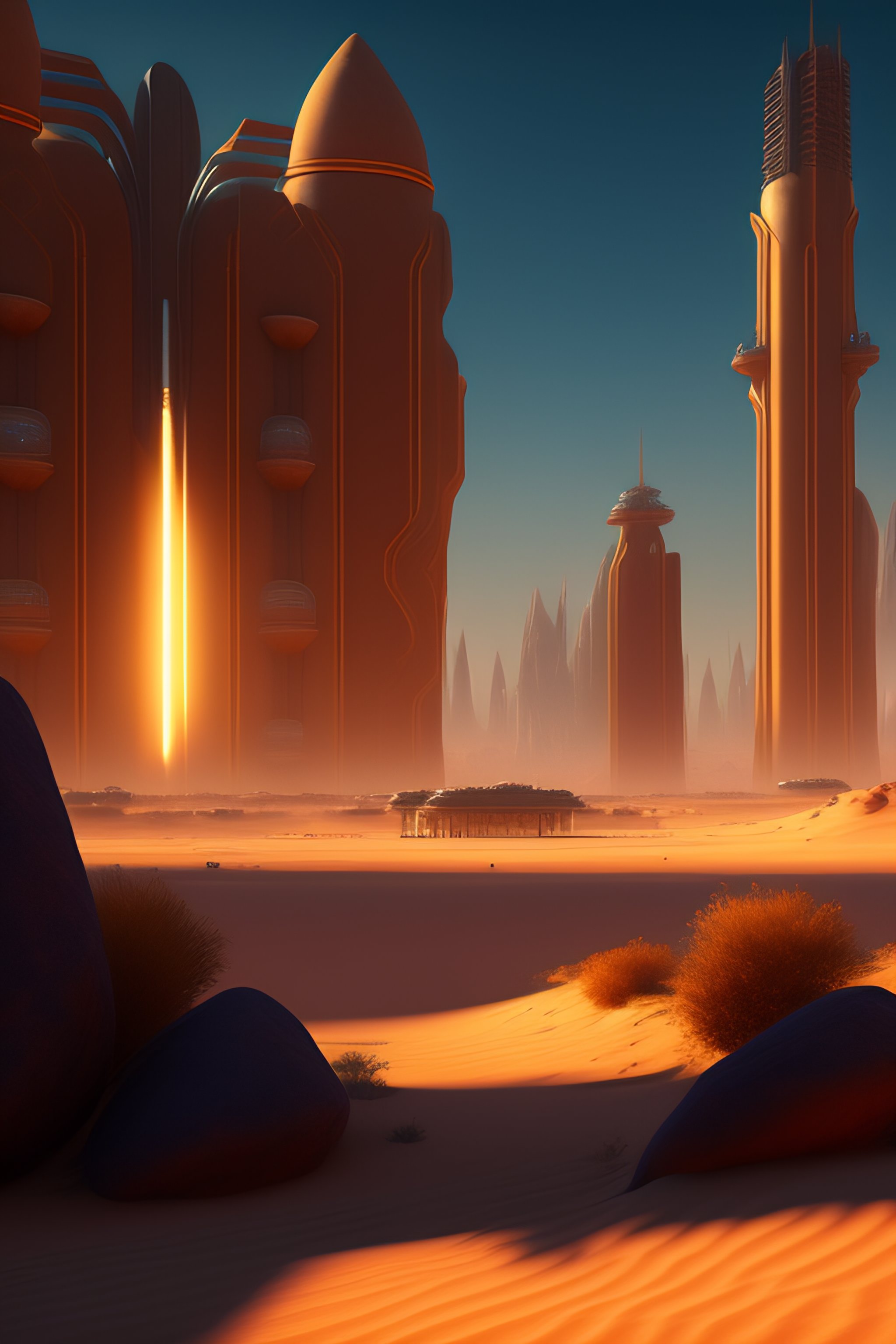 Lexica - A solarpunk desert city, beautiful dynamic lighting, cinematic ...