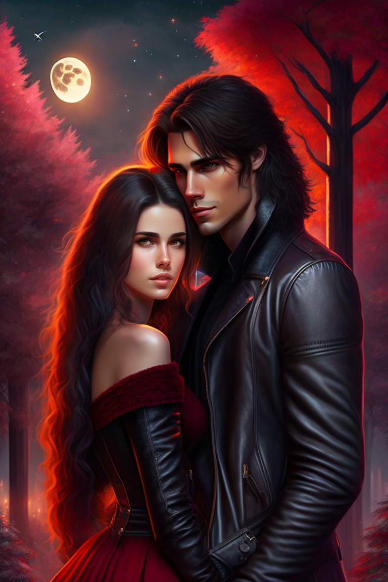 Lexica - A Handsome Vampire Male dressed in a black leather jacket with ...