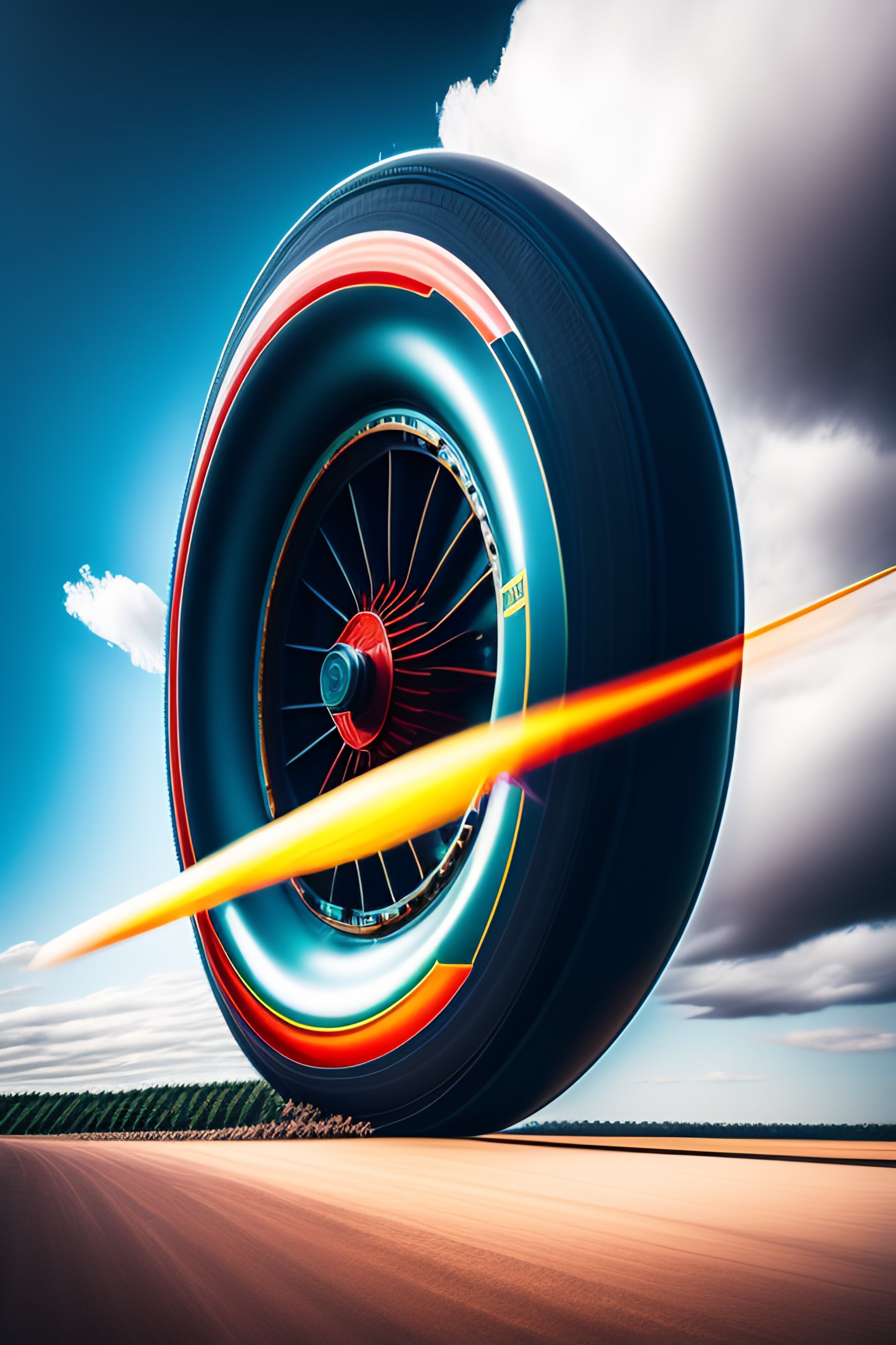 Lexica - A big boat wheels, flying sky