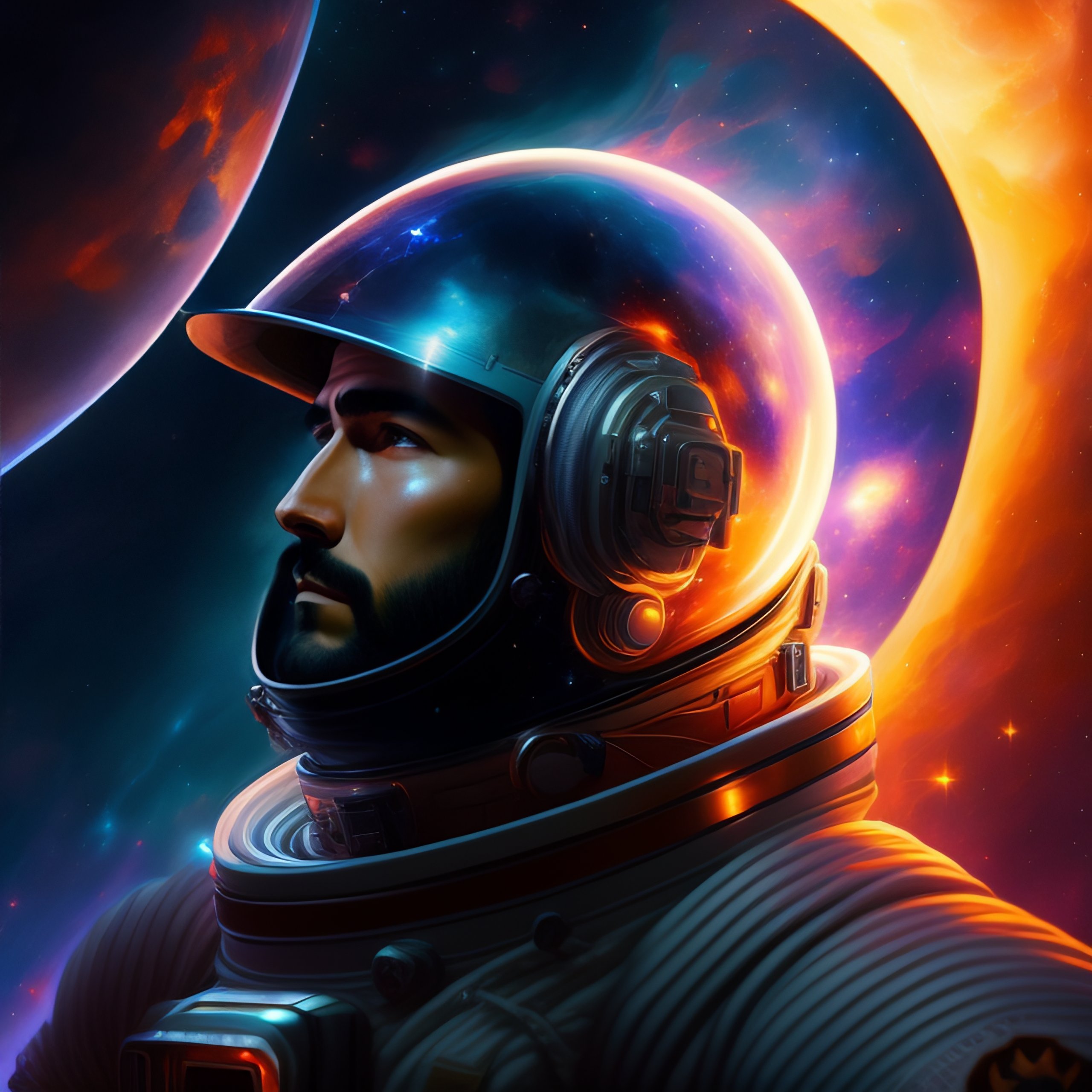 Lexica - Bulgarian man astronaut lost in deep space, surrounded by ...