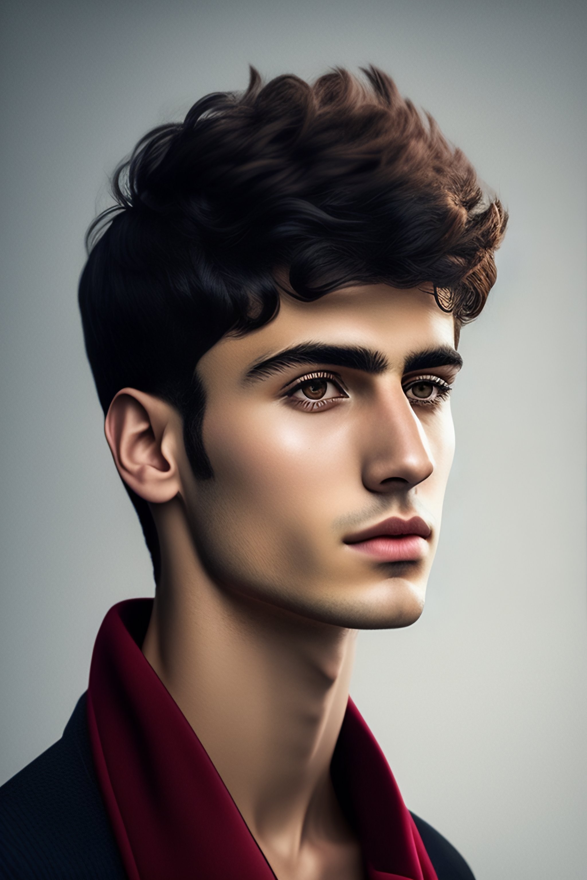 Lexica - Dark haired 20 years old young white turkish man has little ...