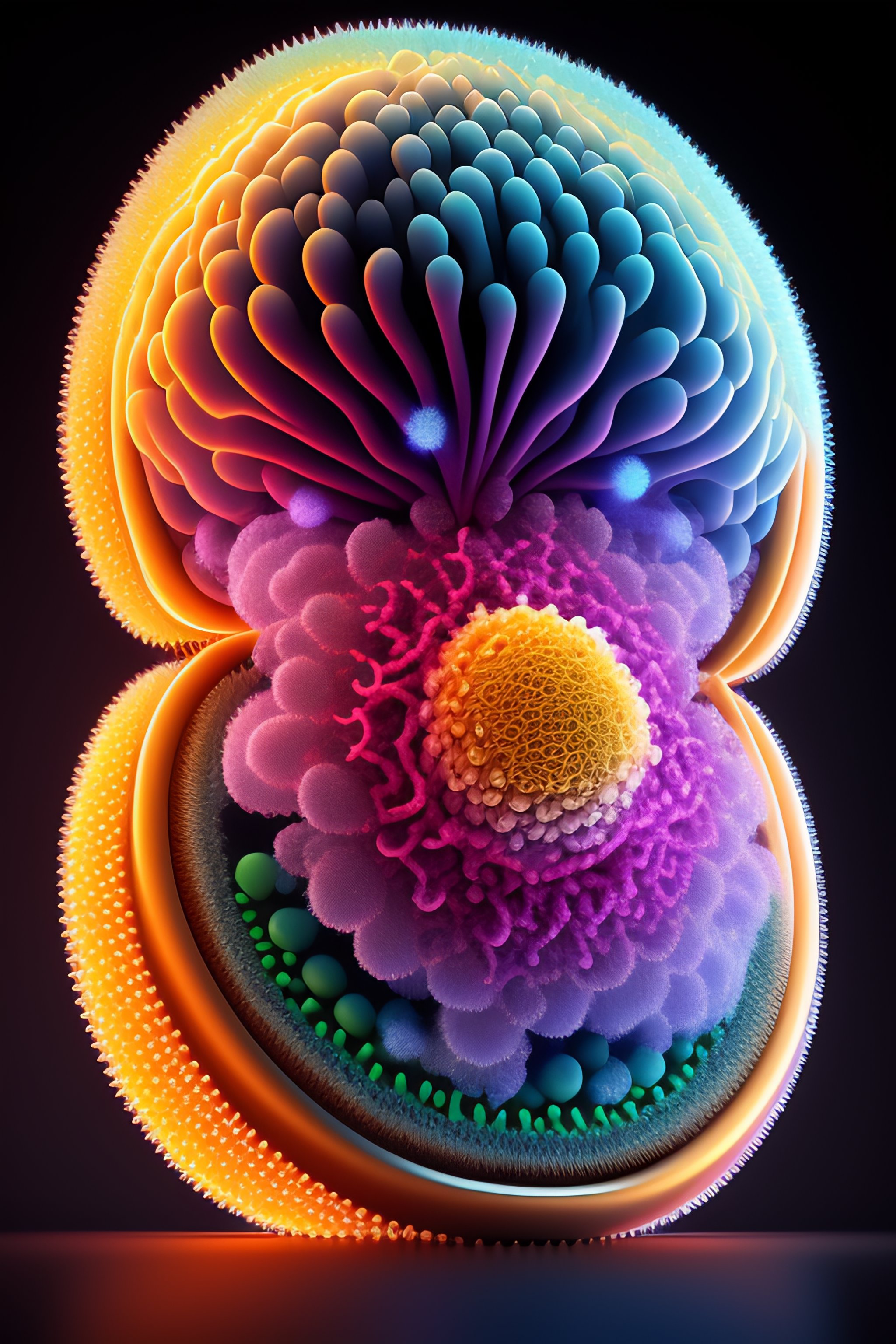 Lexica - Complex anatomy of the virus intestinal tract, made of fluffy ...