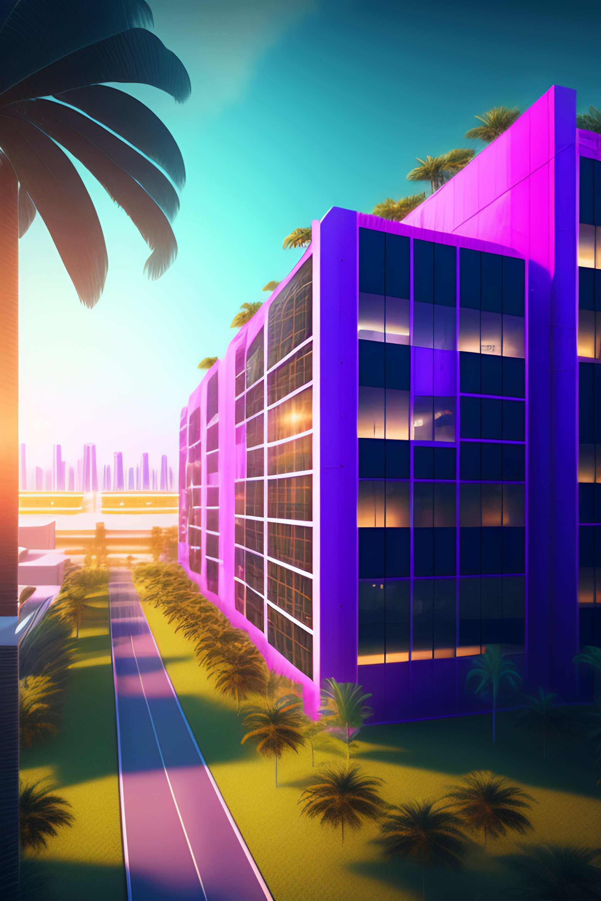 Lexica - Arial view of a city, modern low-rise architecture with ...