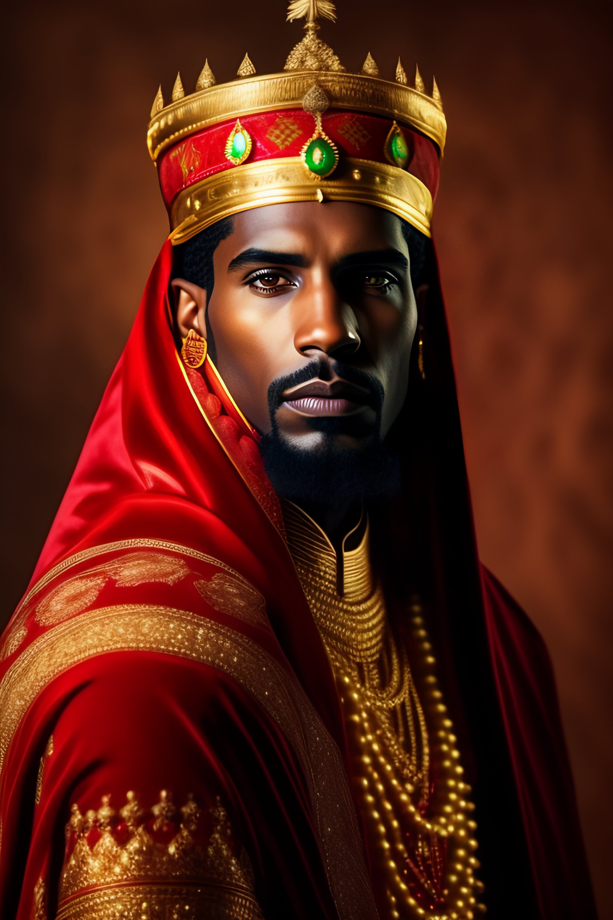 Lexica - Portrait, 4k, lion king with gold crown, traditional clothes ...