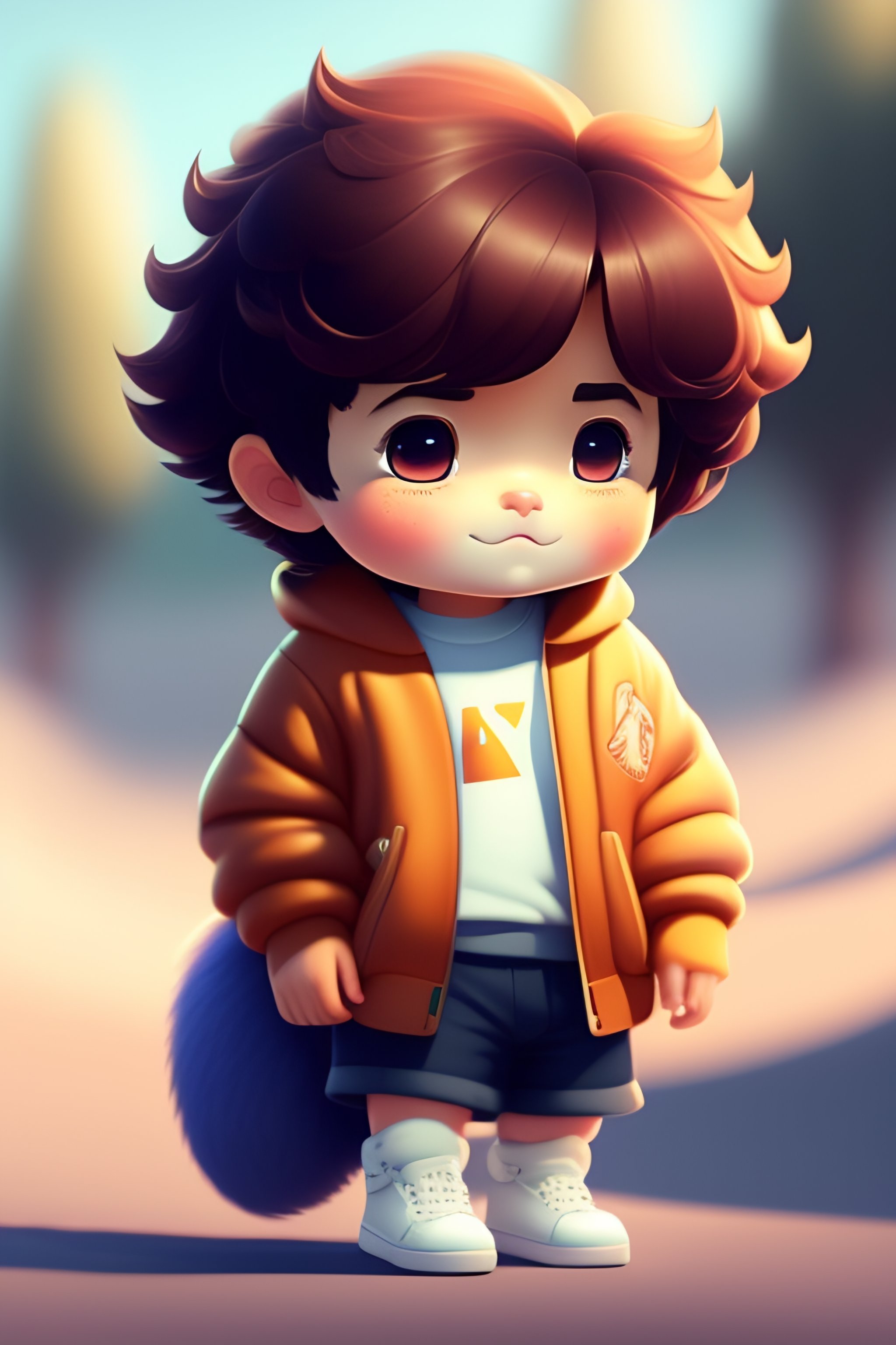 Lexica - BOY IN PIXAR STYLE WALKING WITH A CUTE AND ADORABLE CARTOON ...