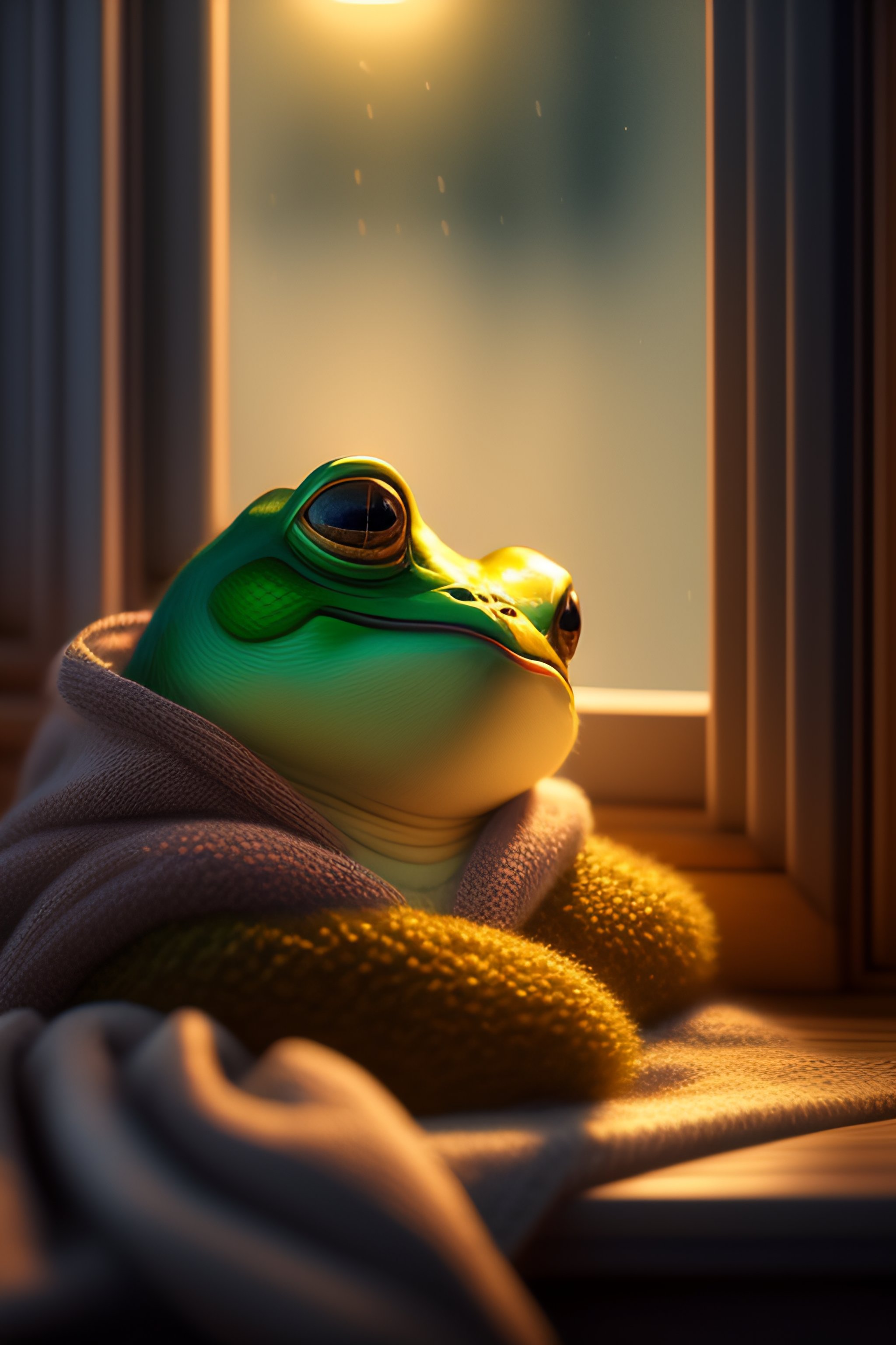Lexica - An exhausted pepe the frog in his studio sewing at his sewing ...