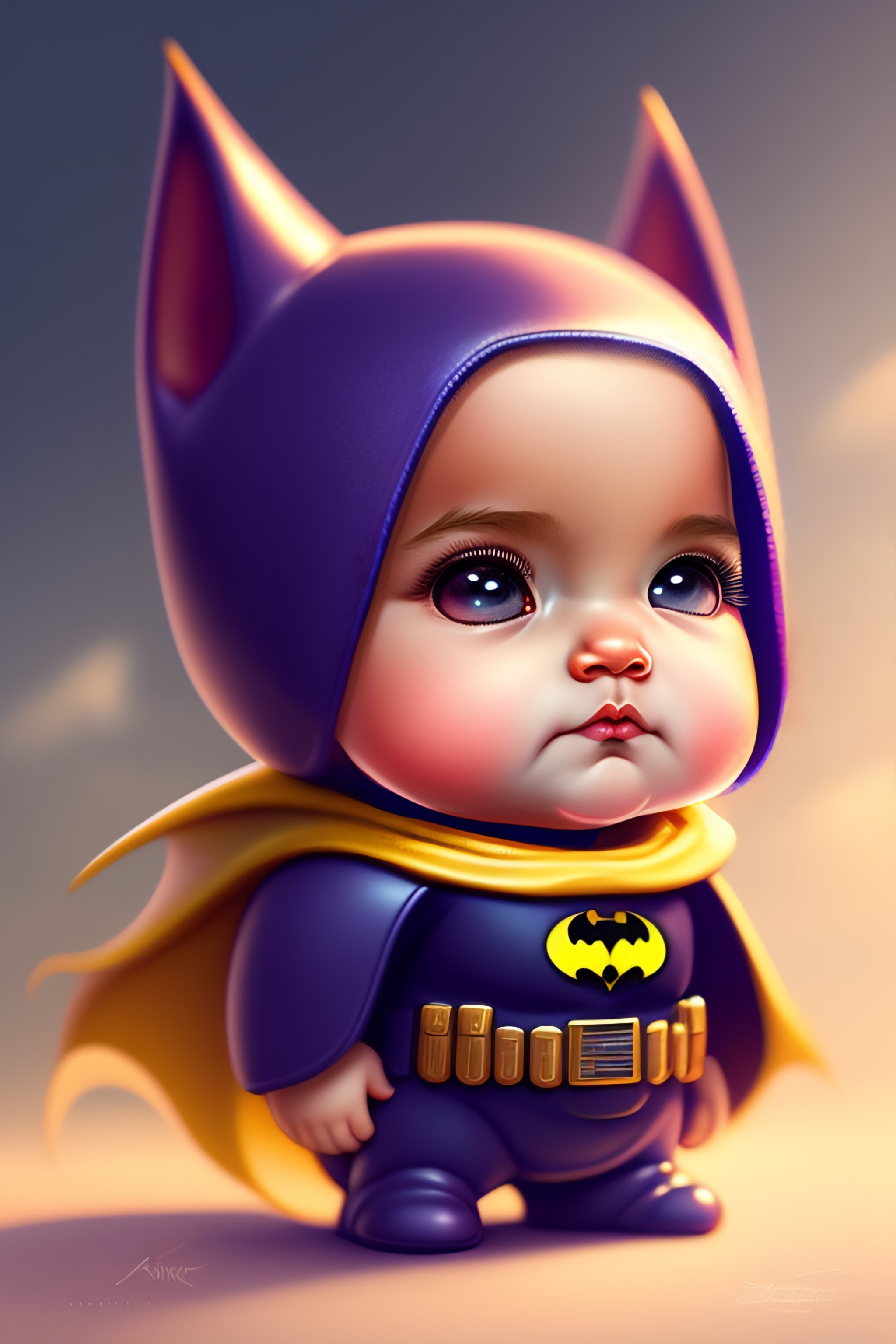 Lexica - Cute and adorable cartoon batman baby, fantasy, dreamlike ...