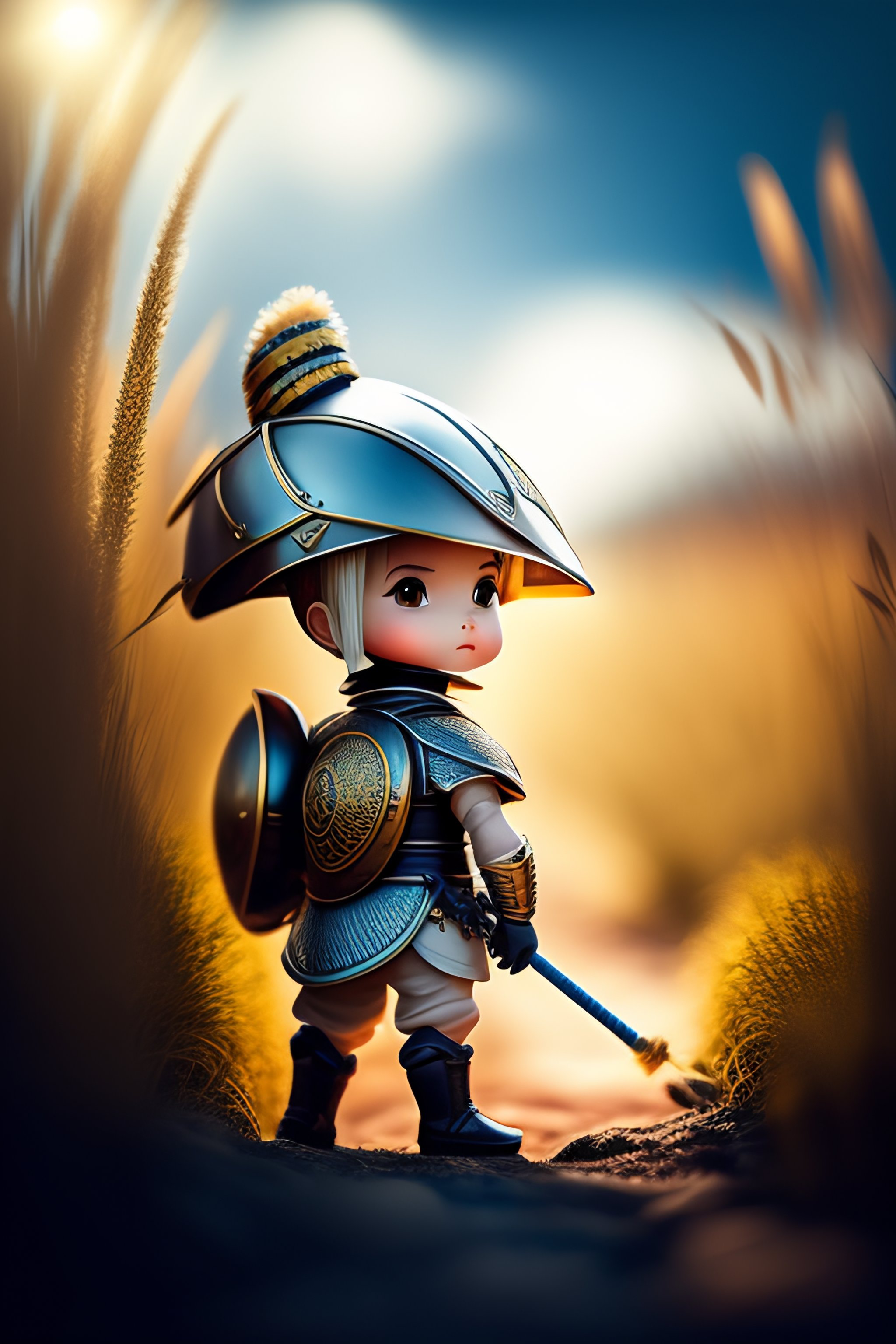 Lexica - Small humanoid in armor, white skin, beehive pointed hat, in ...