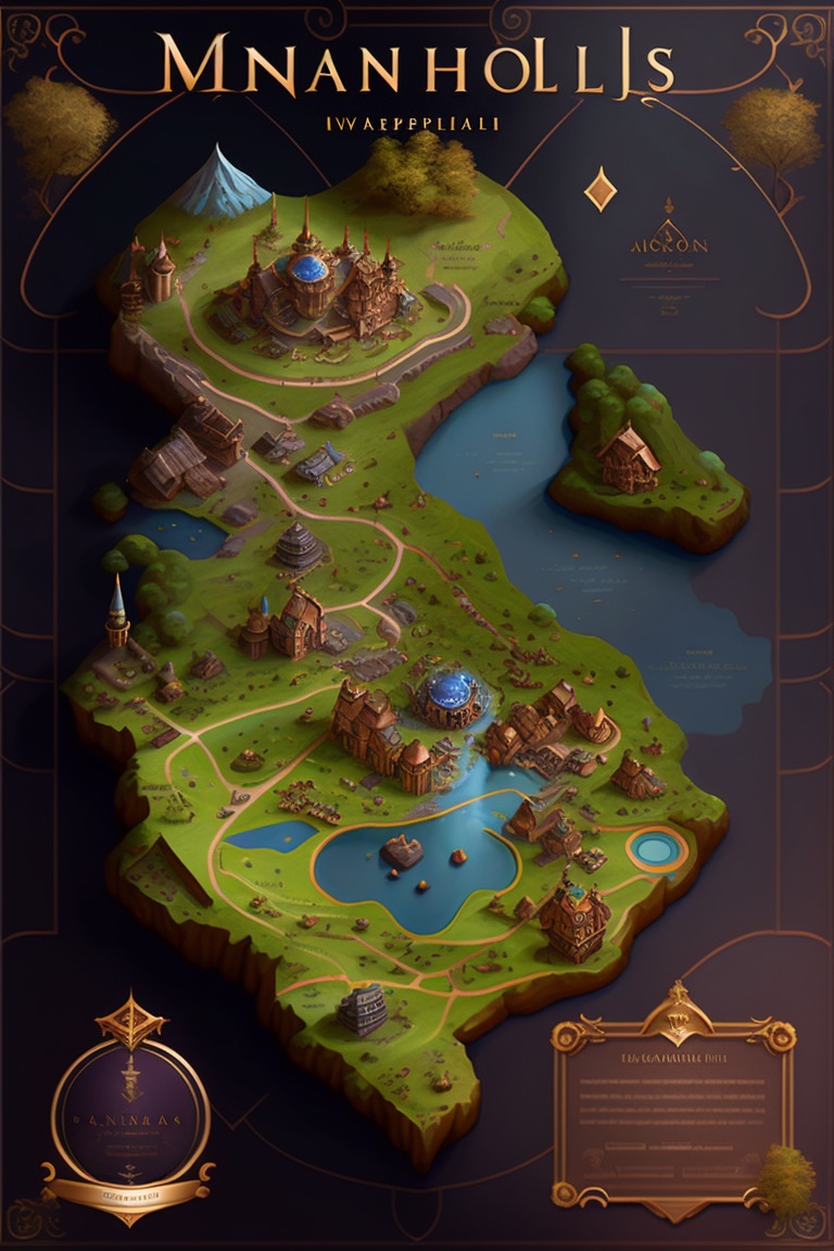 Lexica - Montissopolis fantasy map with dark valley, inkscape, artstation