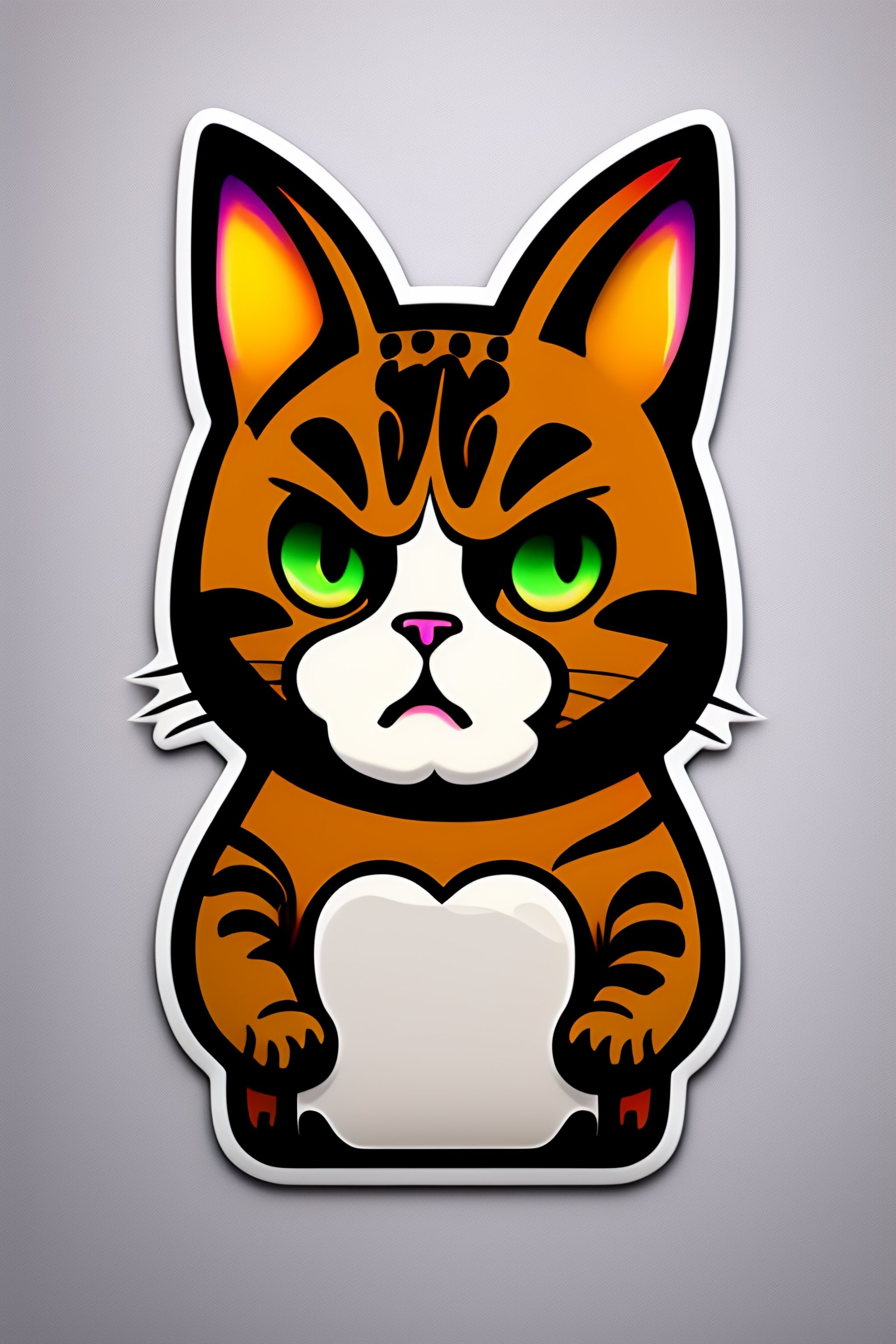 Lexica - Angry cartoon cat sticker, anime style, no backgound color
