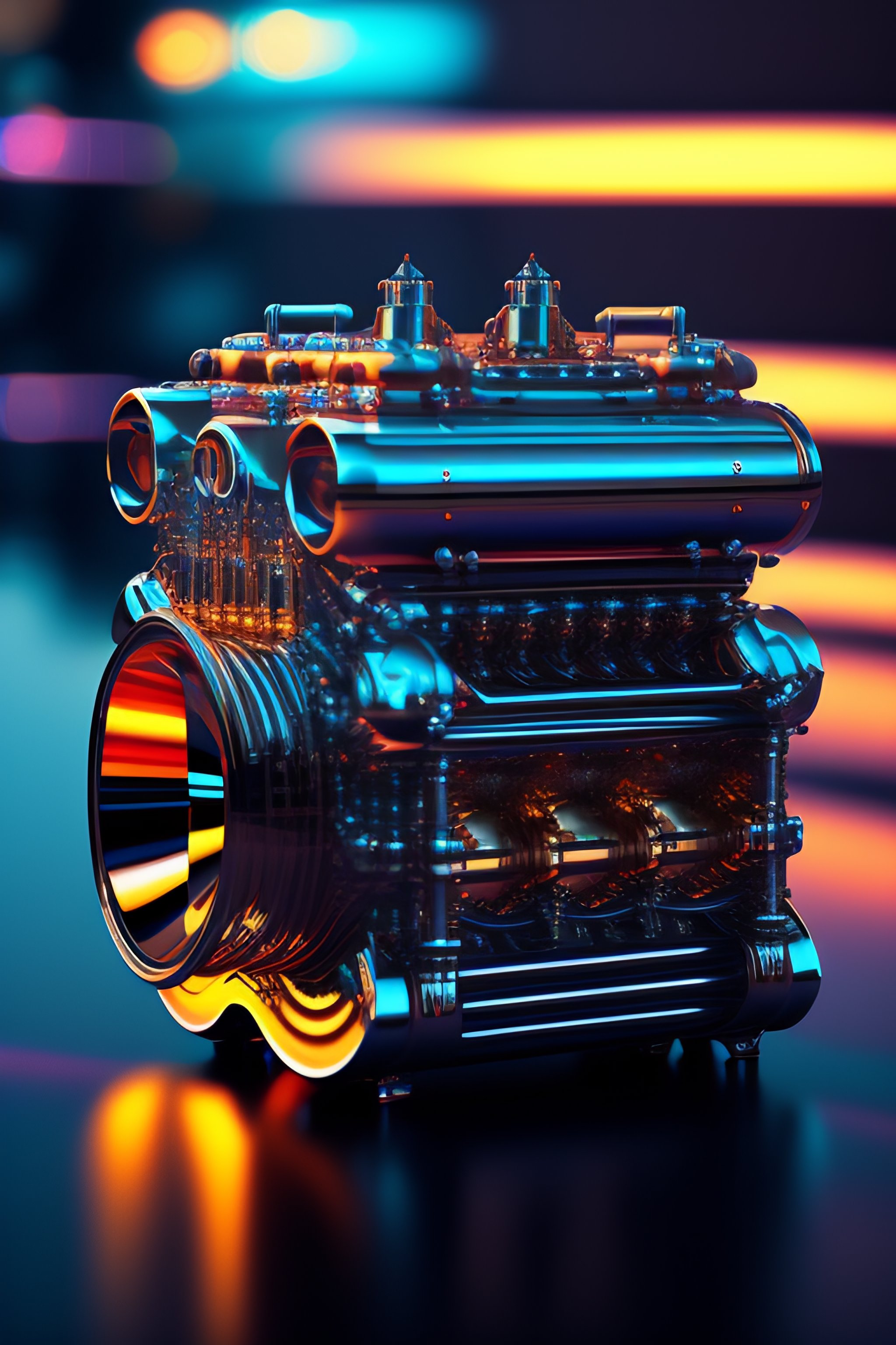 Lexica - Hologram of a futuristic engine