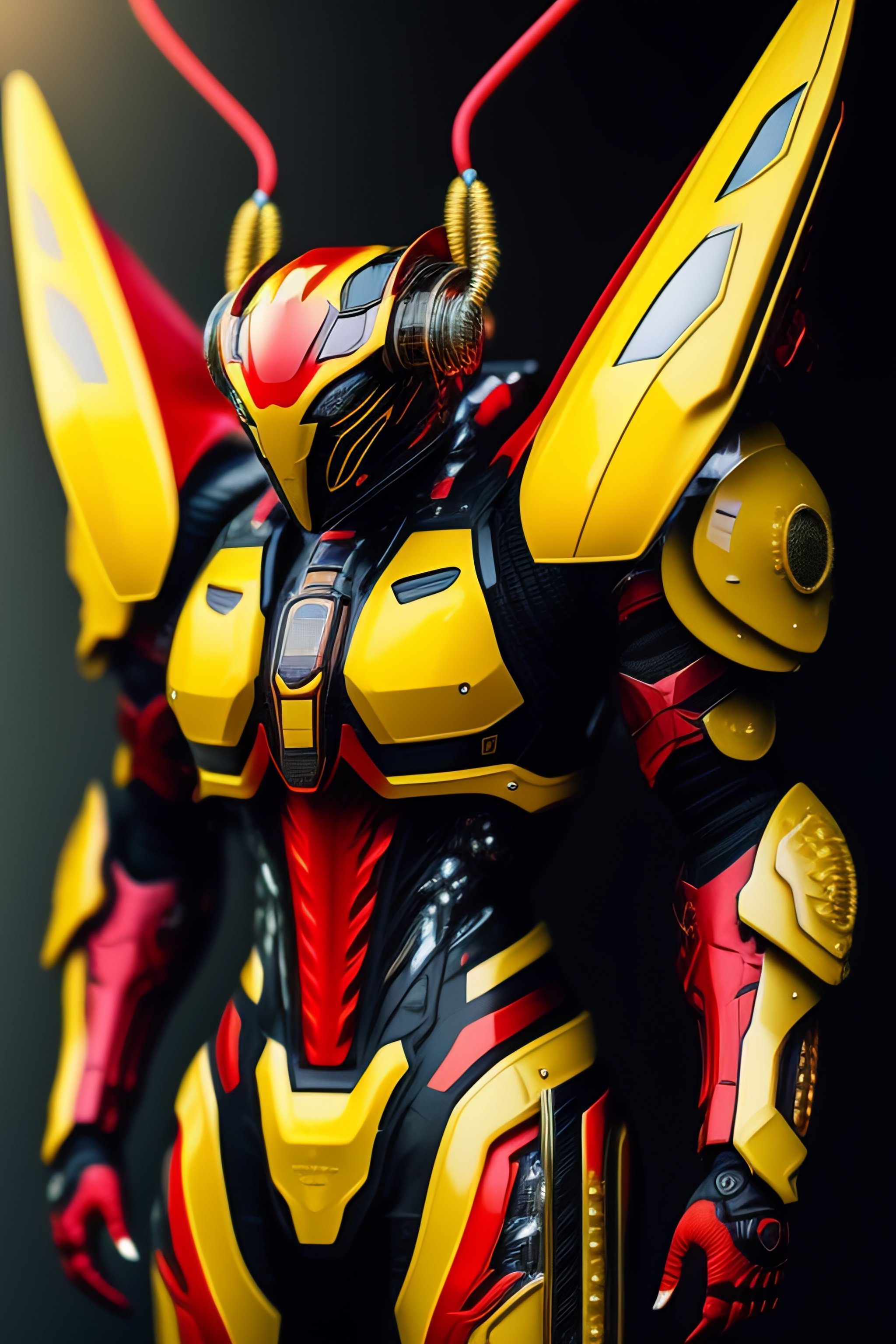 Lexica - An extremely complex and advanced cyborg male yellow, red and ...