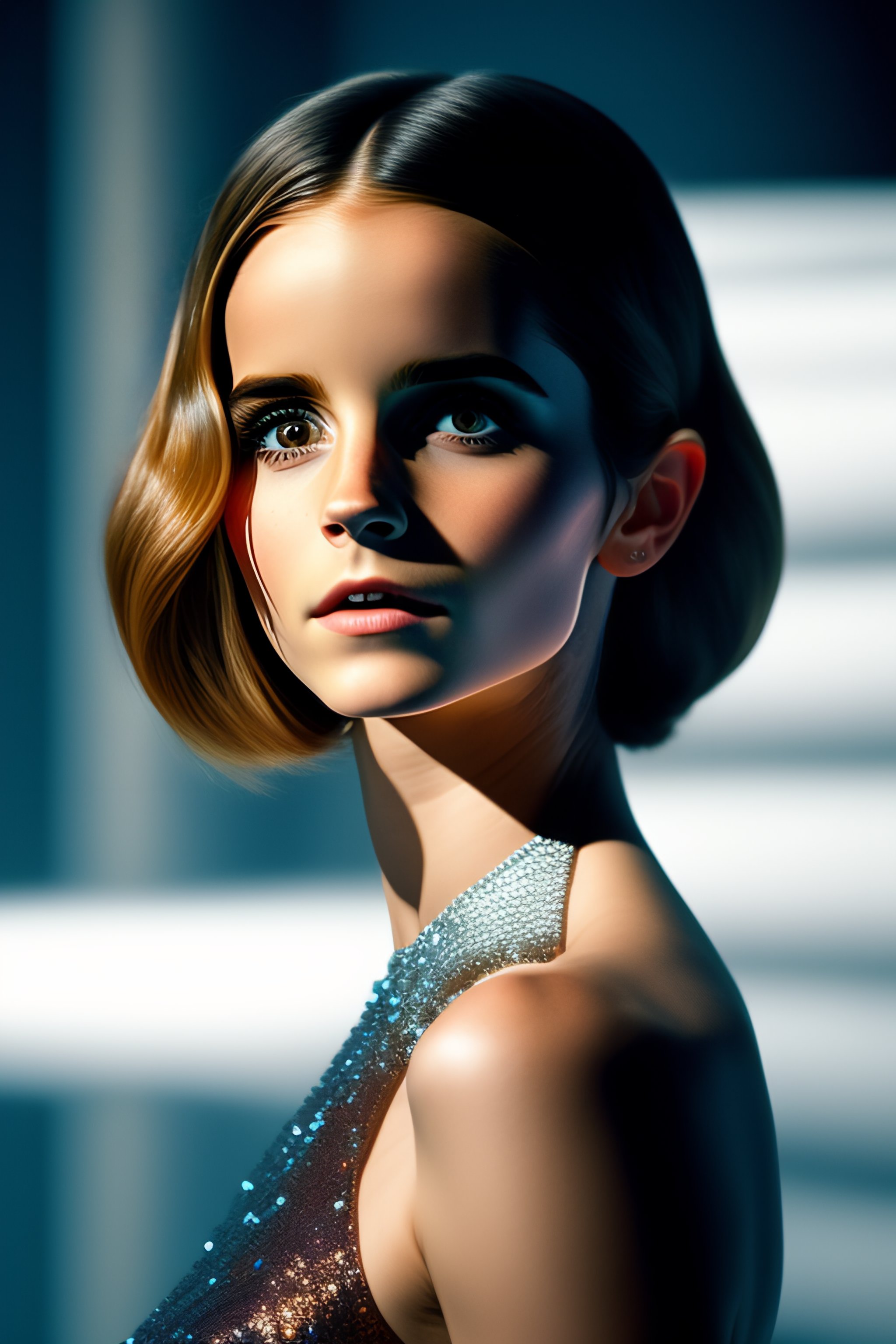 Lexica - Mars attack's alien with the face of Emma Watson
