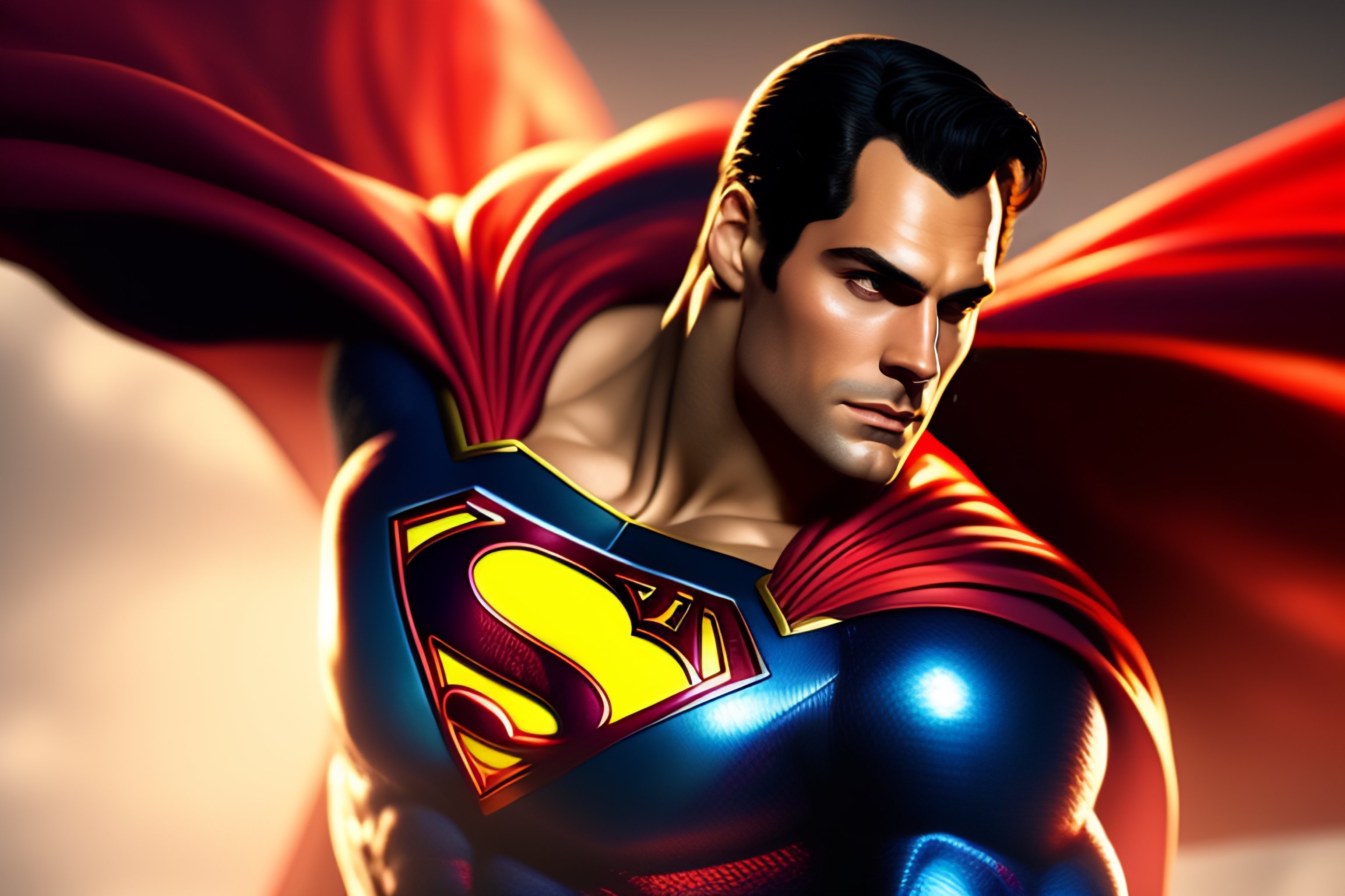 Lexica - Superman, high detalied, henry cavill, classic costume, flying ...