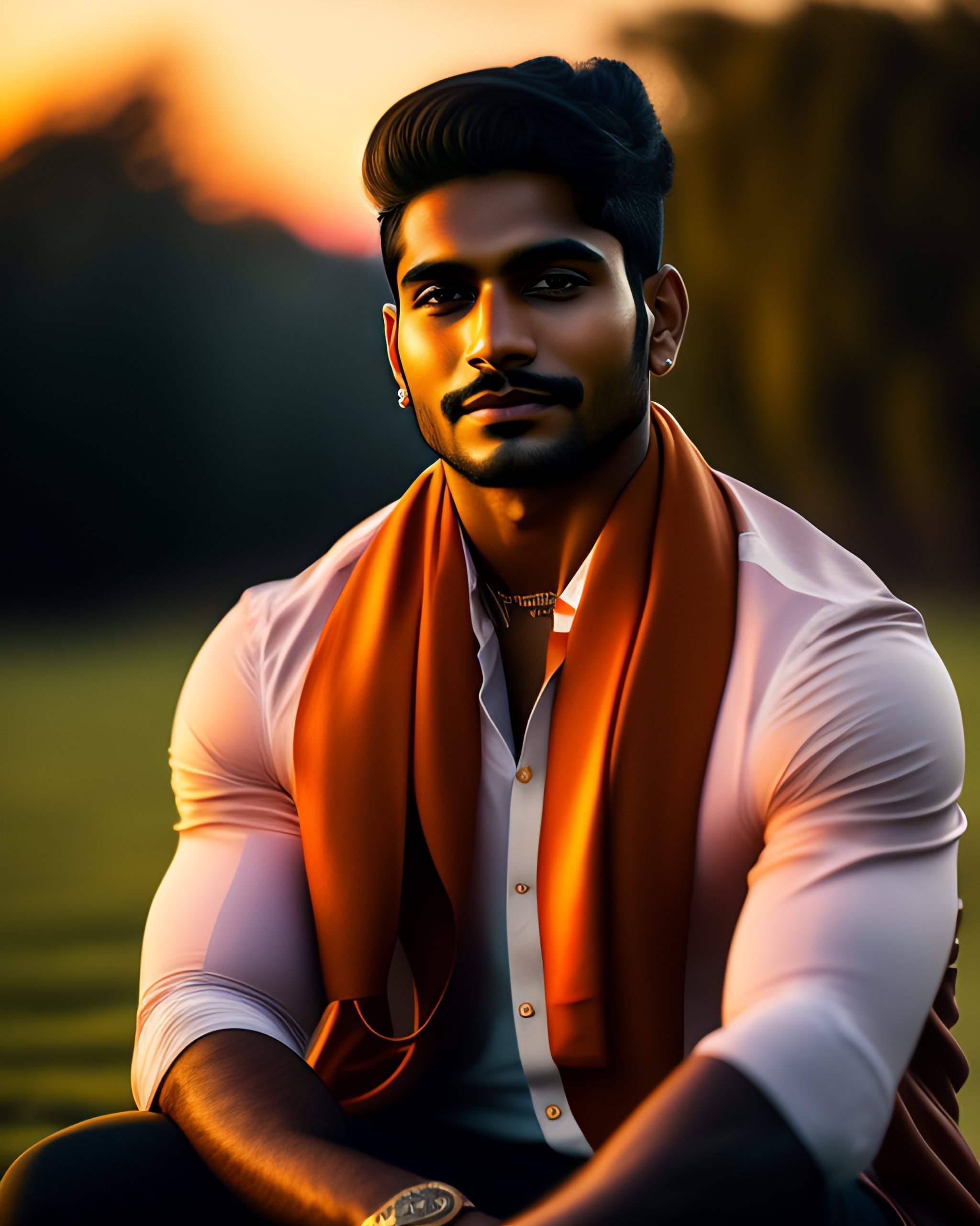 Lexica - A young handsome indian man with sheeny brown skin wearing a ...