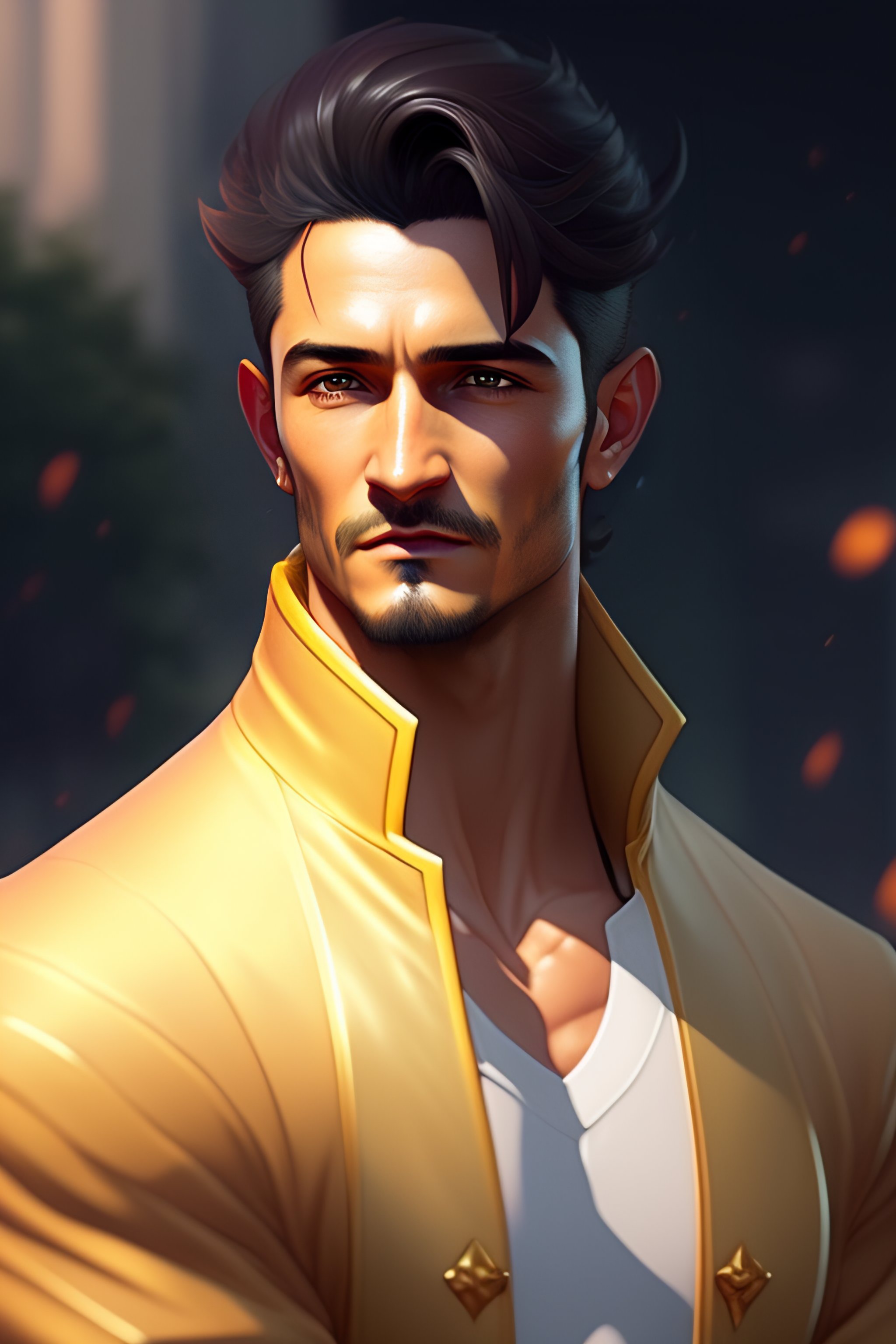 Lexica - Character concept art of Orlando Bloom as an anime character ...