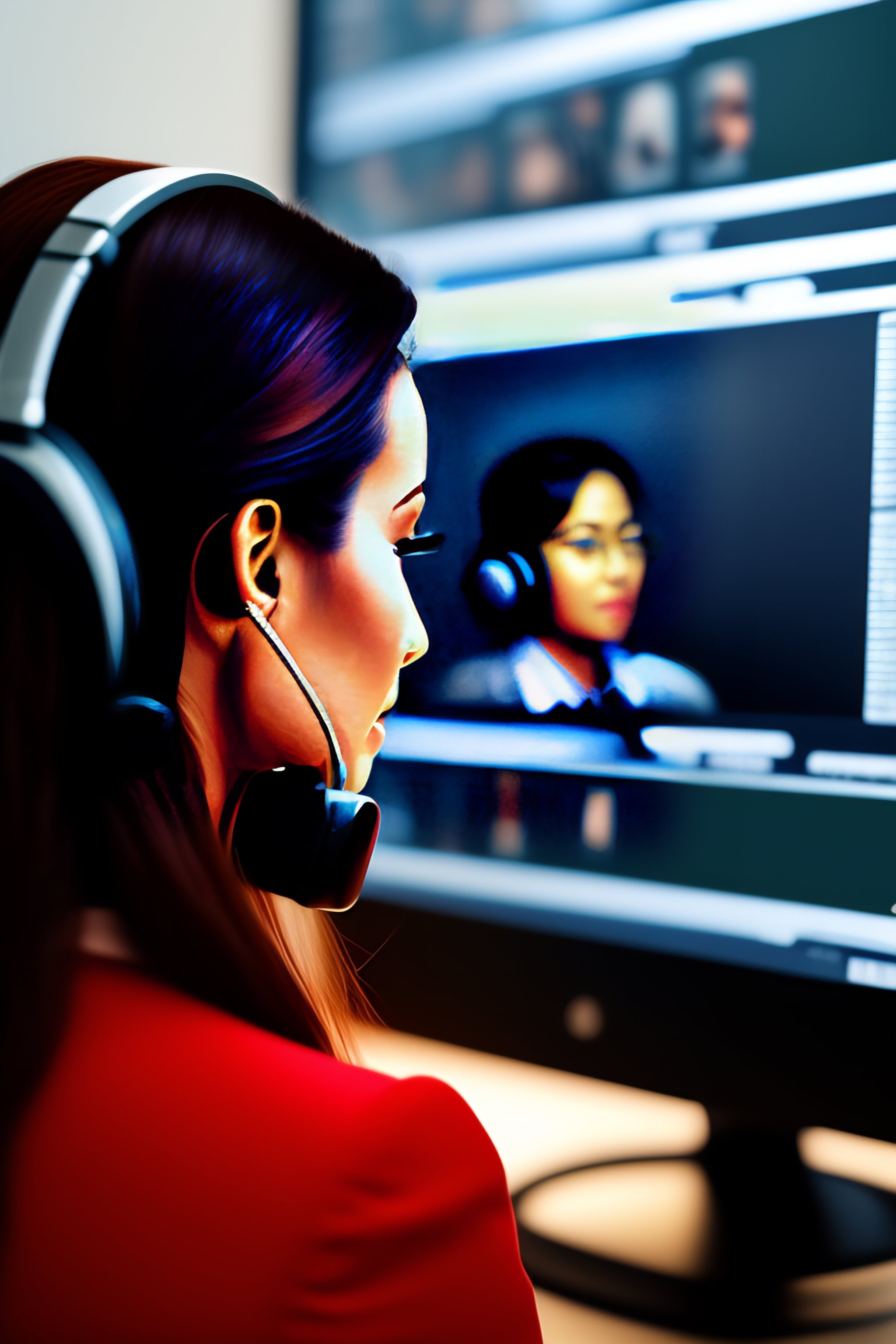 Lexica - A tech support woman in a zoom video