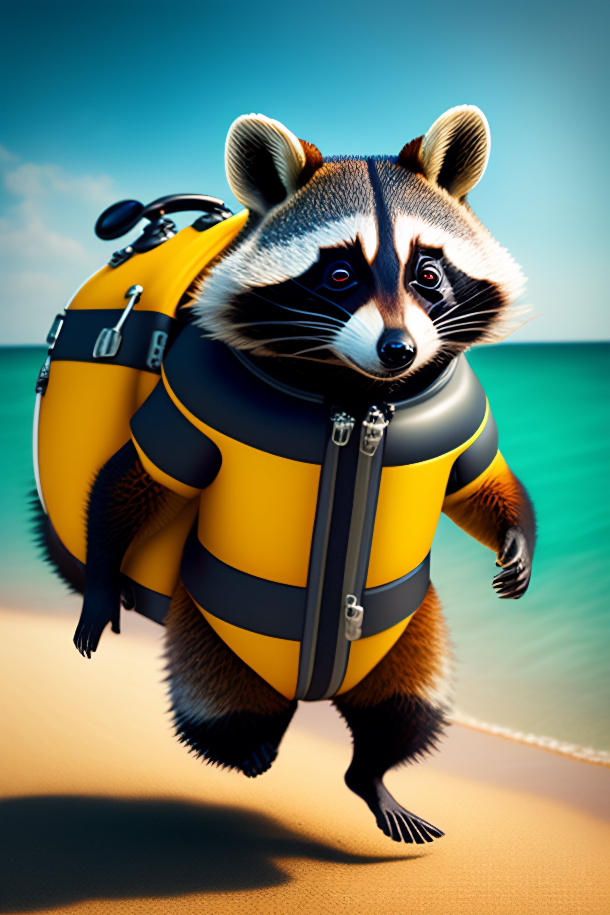 Lexica - Crazy raccoon in a diving suit