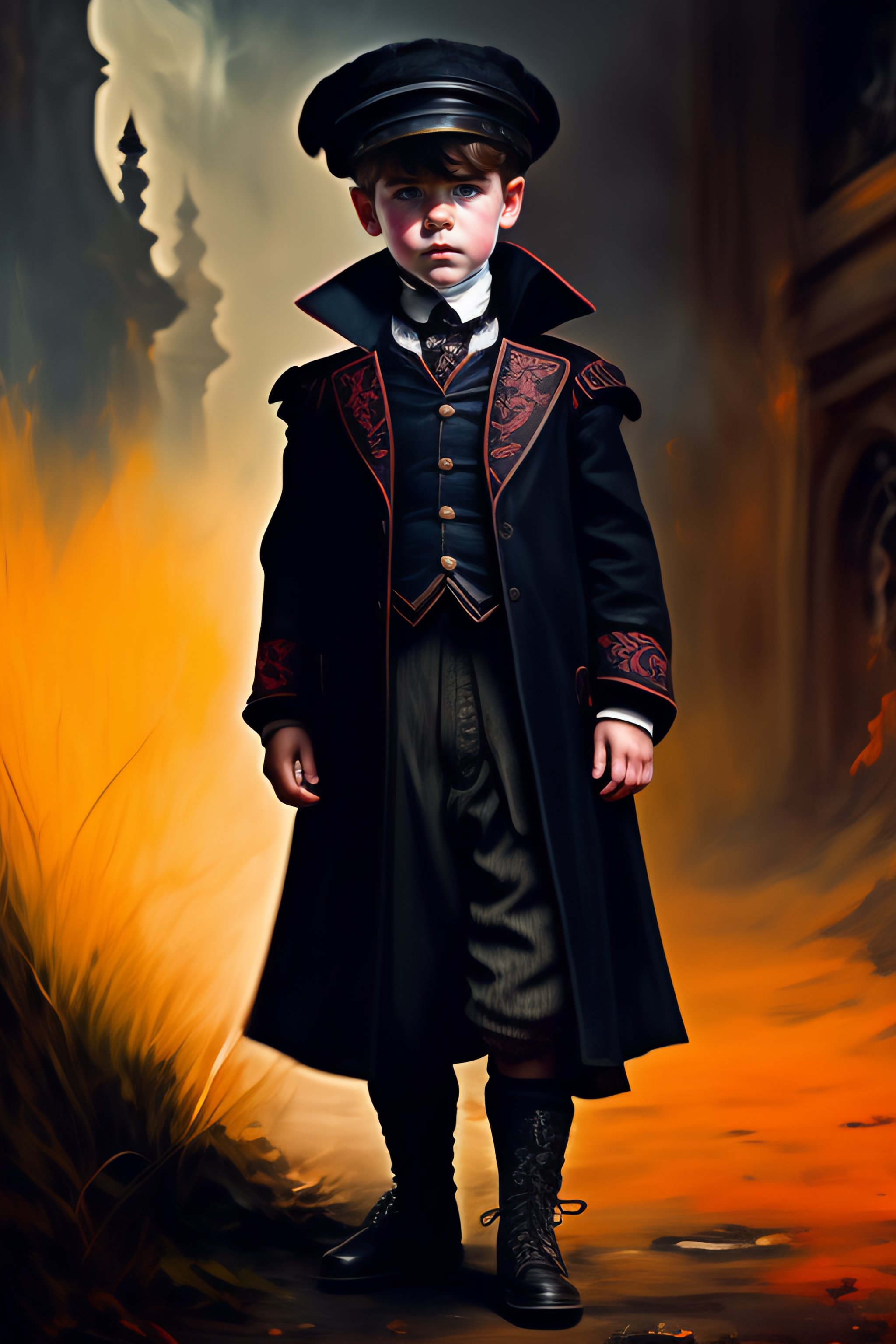 Lexica - A portrait of poor peasant crazy mad aggressive child in old ...