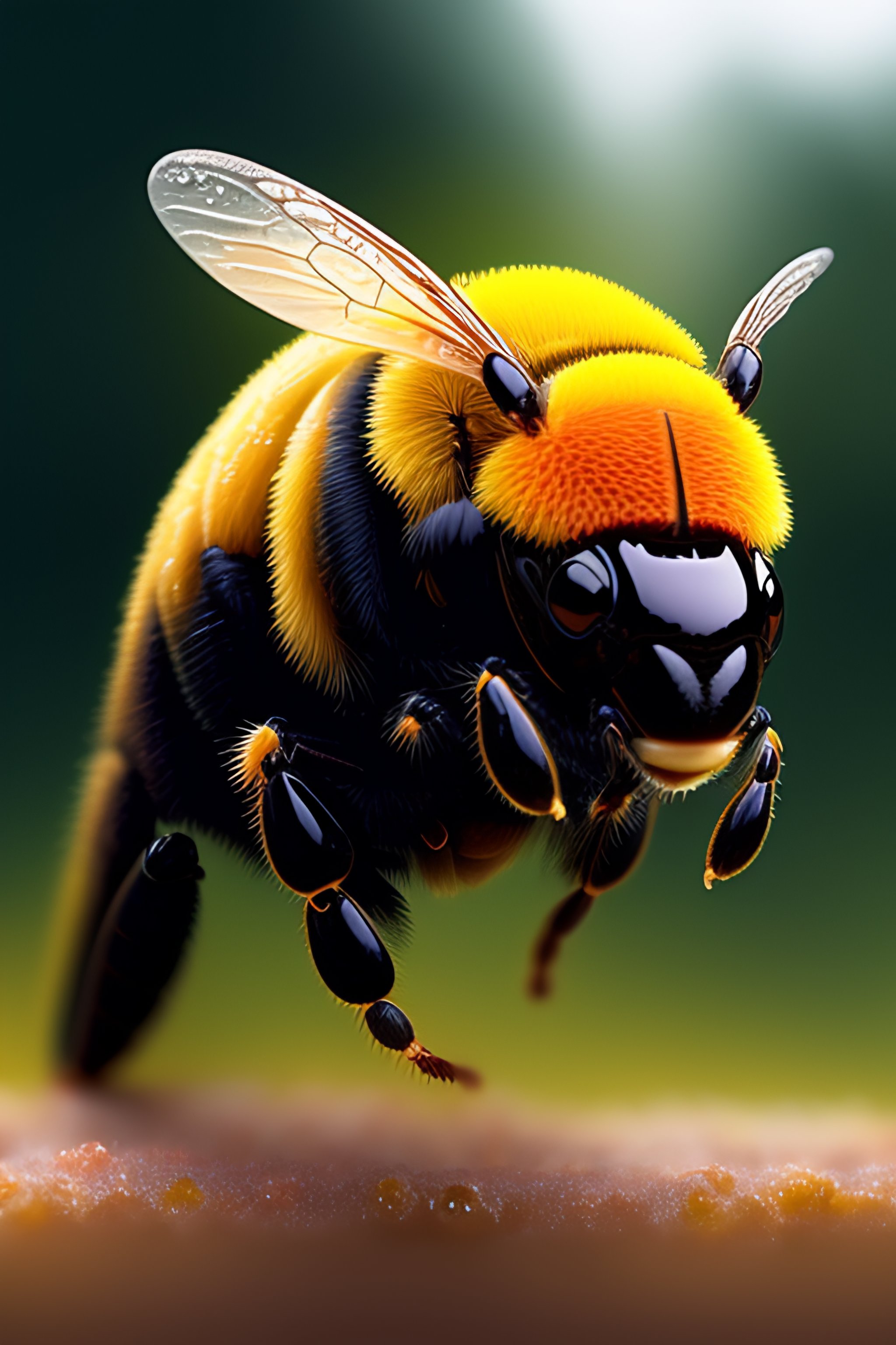 Lexica - T-rex bee hybrid, terrifying, rain