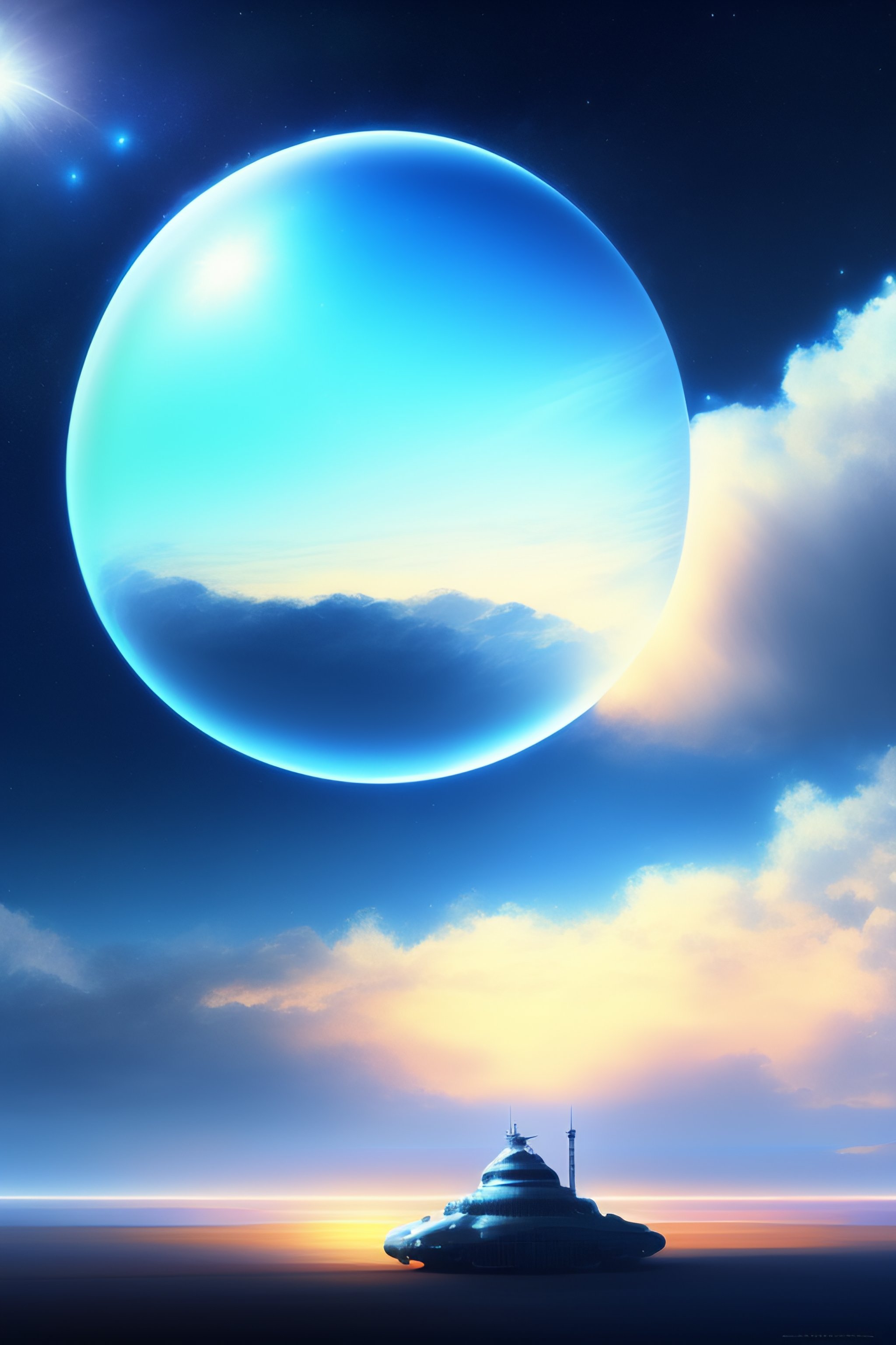 Lexica - Scifi digital art wallpaper deviantart blue translucent orb in ...