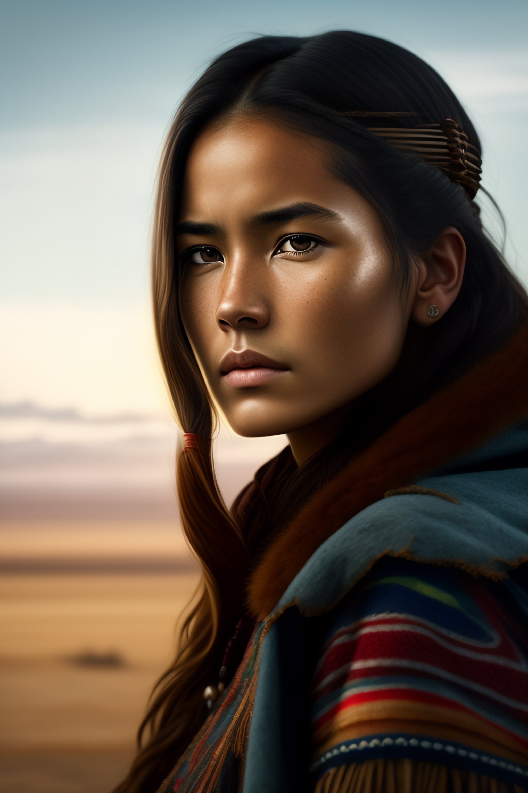 Lexica - Detailed portrait of a young female who survived in the post ...