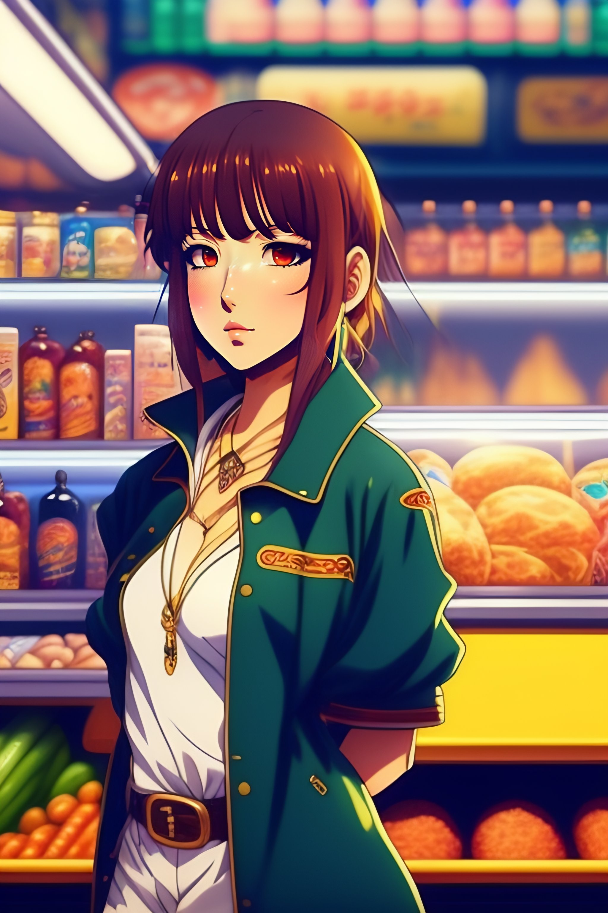 Lexica - In the style of 90's vintage. anime art of a model inside a ...