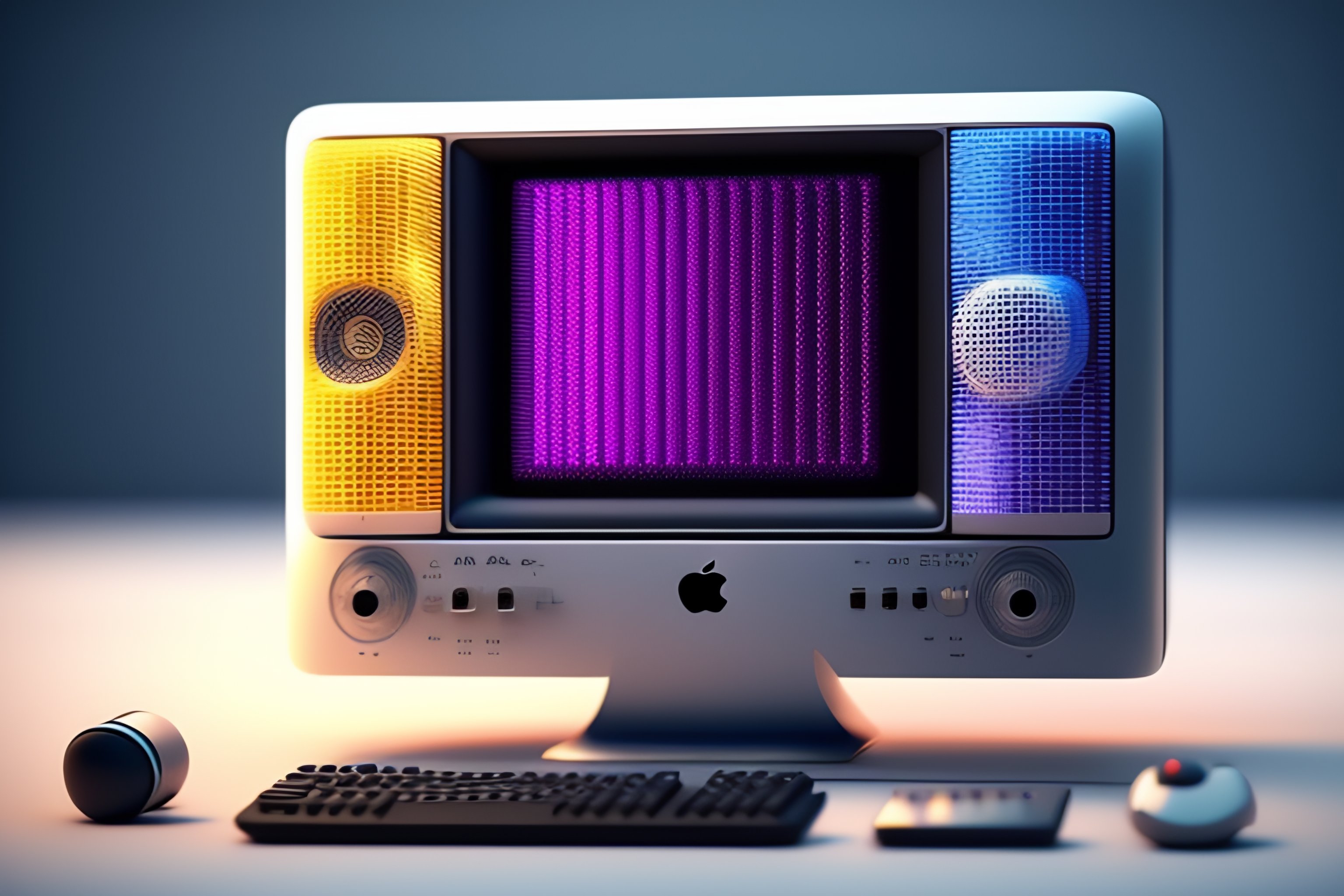 Lexica - 3d pixel retro tiny cute electronics render of an imac screen ...