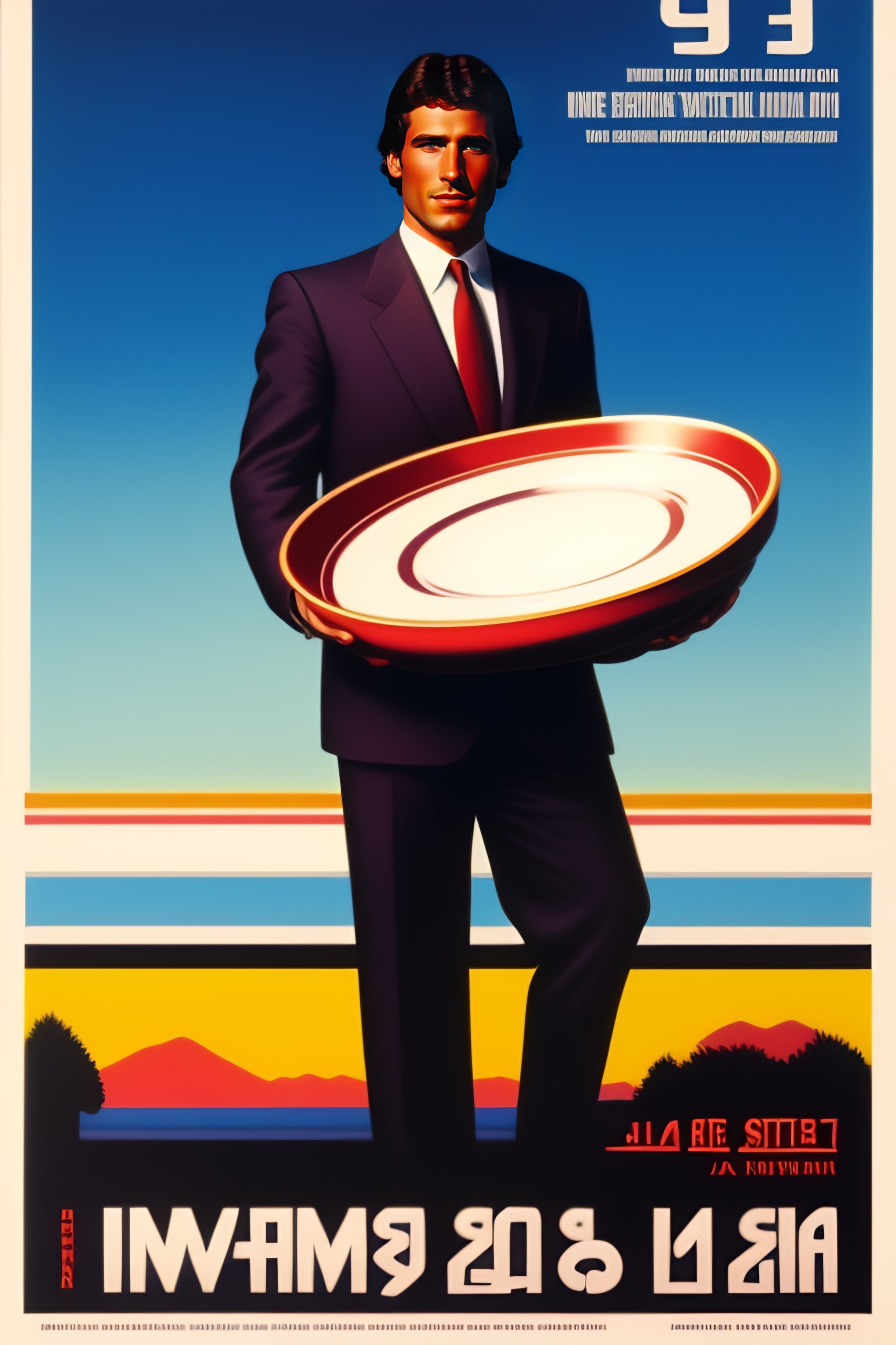 Lexica - Aword winning poster design from the 80's , a man standing and ...