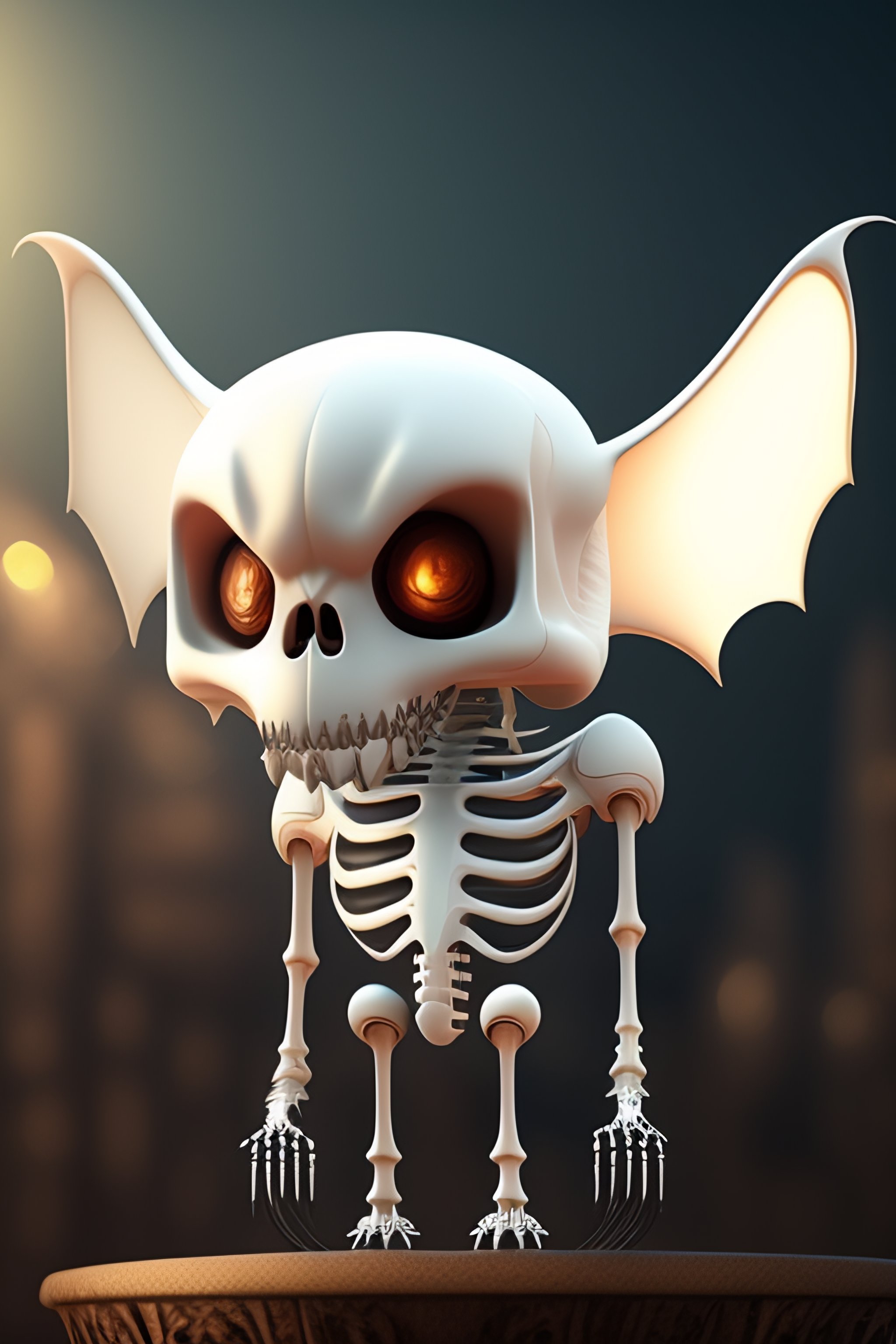 Lexica - Annoying white bat with a big head, weird body parts and looks ...