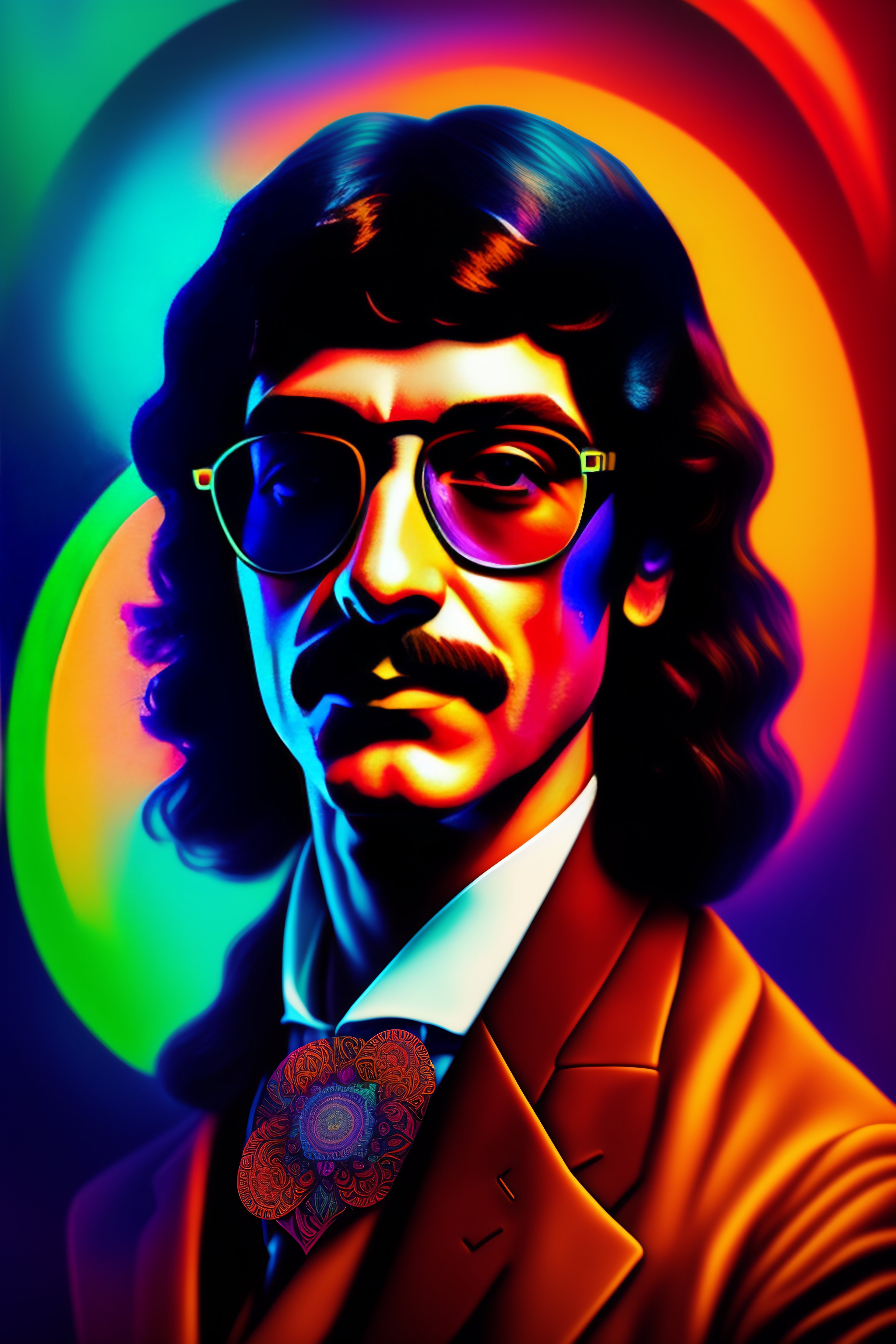 Lexica - An extremely psychedelic portrait of a René Descartes with ...