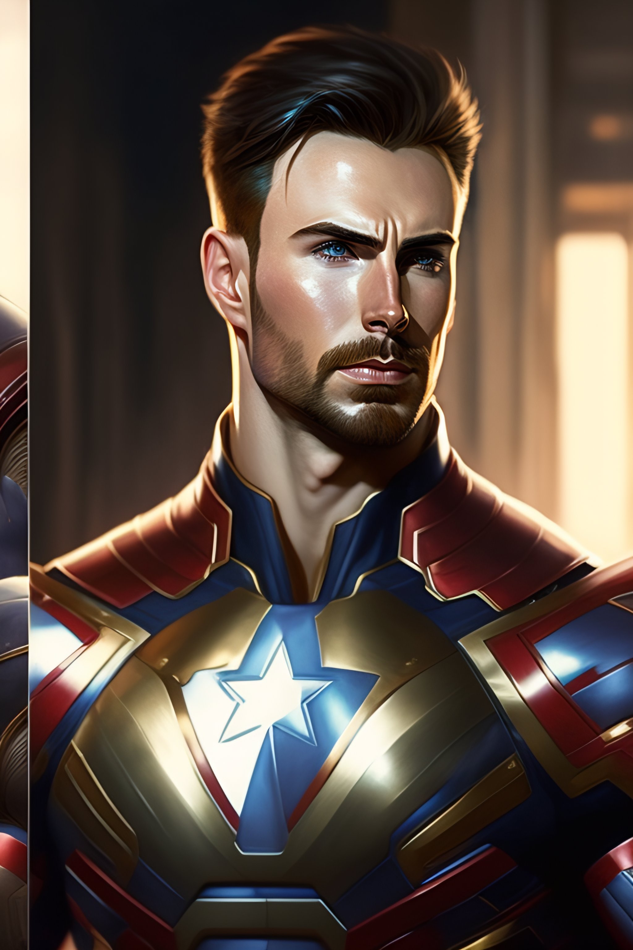 Lexica - Full body potrait thin muscular chris evans in captain america ...