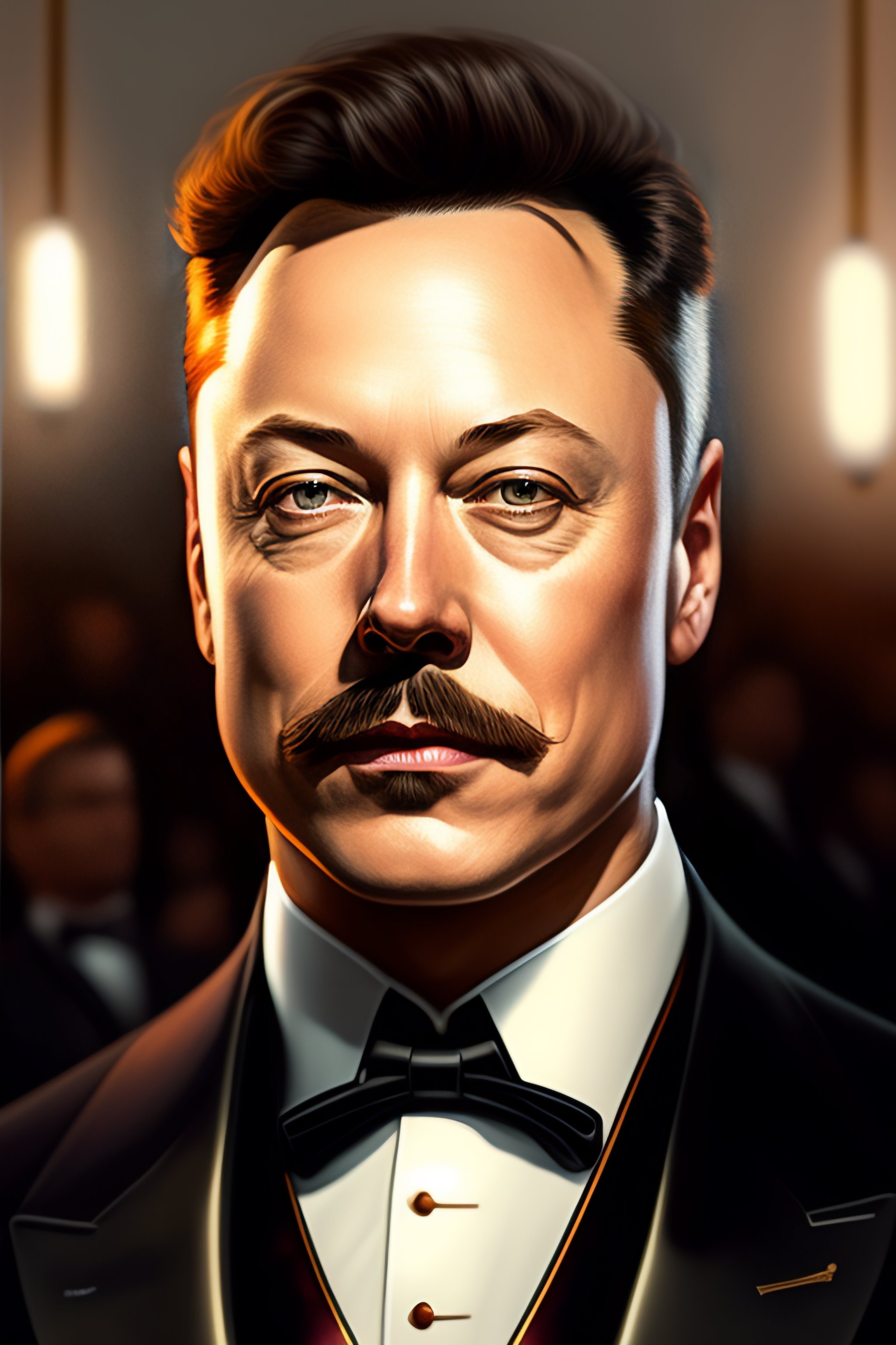 Lexica - Elon musk as hitler, realistic portrait, symmetrical, highly ...