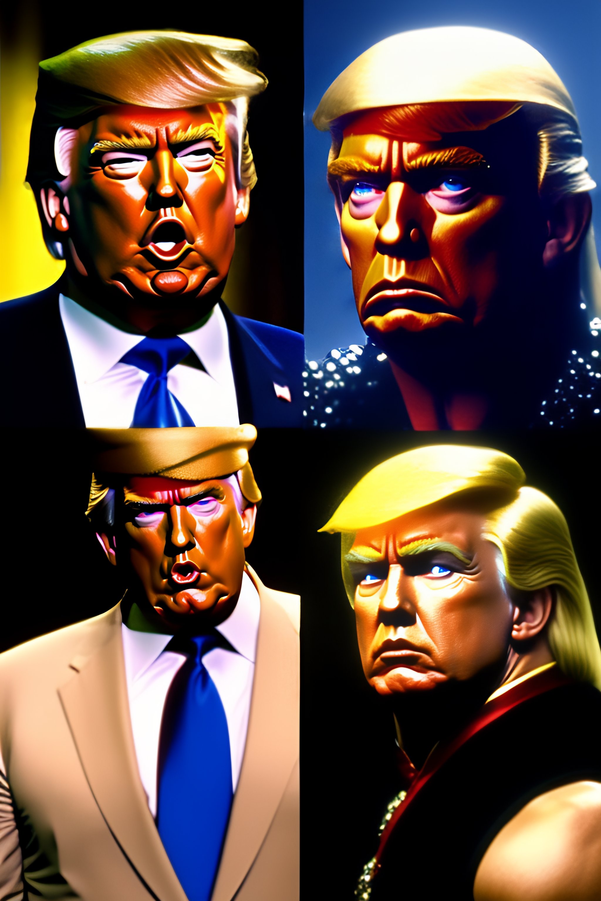 Lexica - Donald Trump, He-Man and ALF in a scene from lord of the rings
