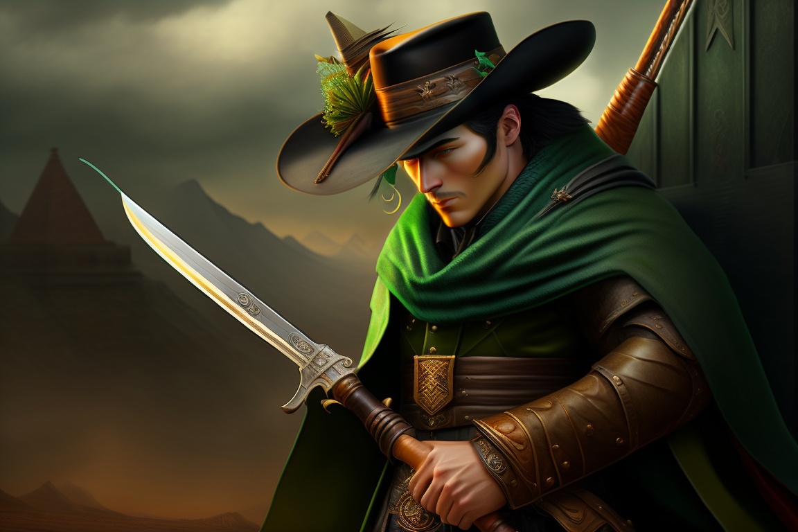 Lexica - Wild west, dark green assassin, hidden blade, cowboy duel, reality