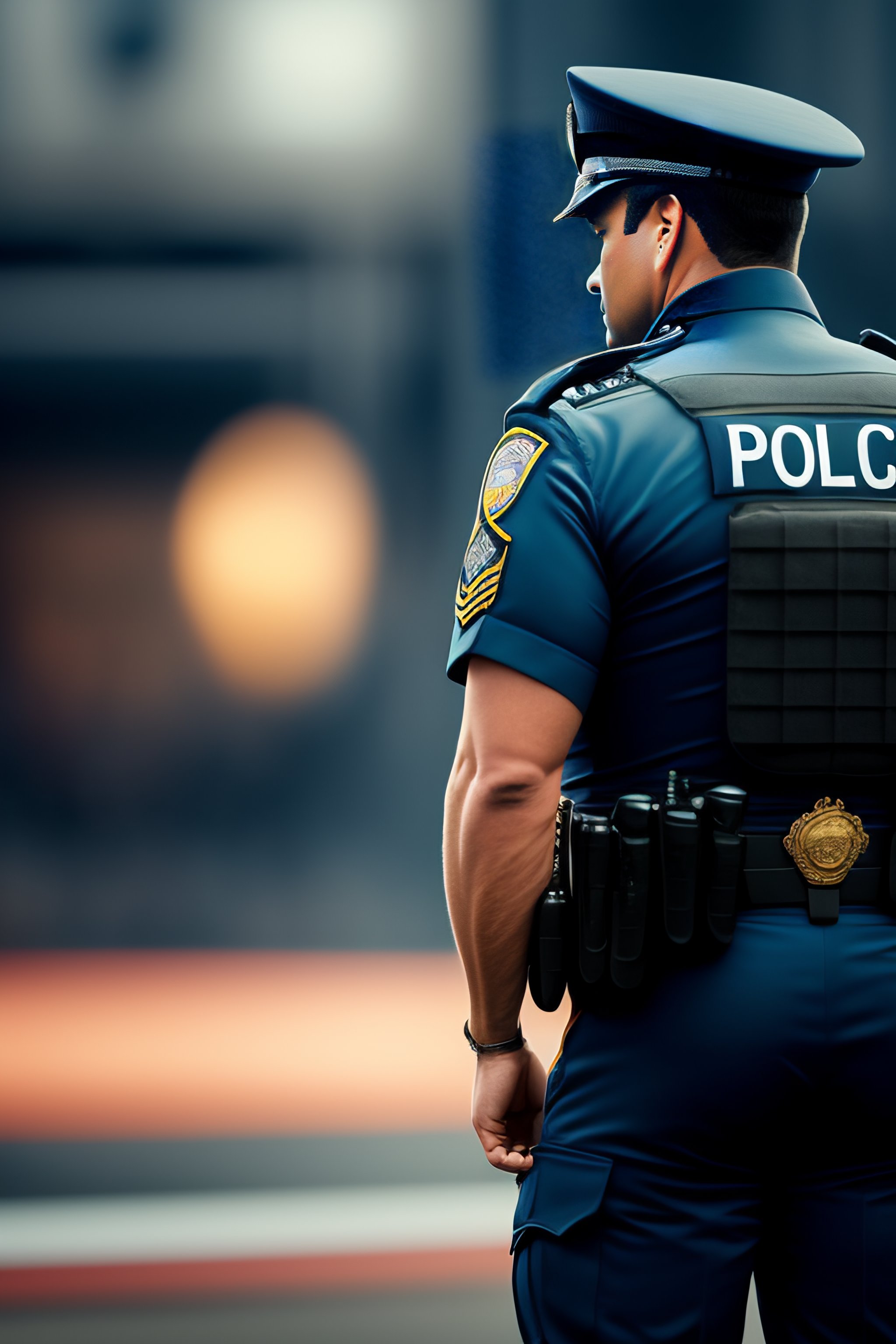 Lexica - A policeman wearing casual clothing