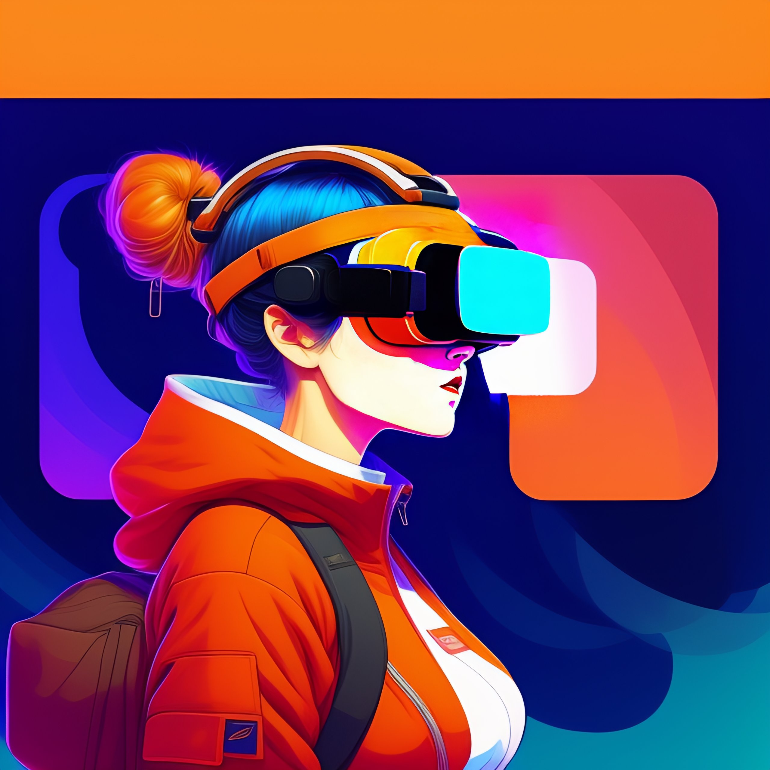 Lexica - Woman dancing around with a vr headset, full body, style of ...