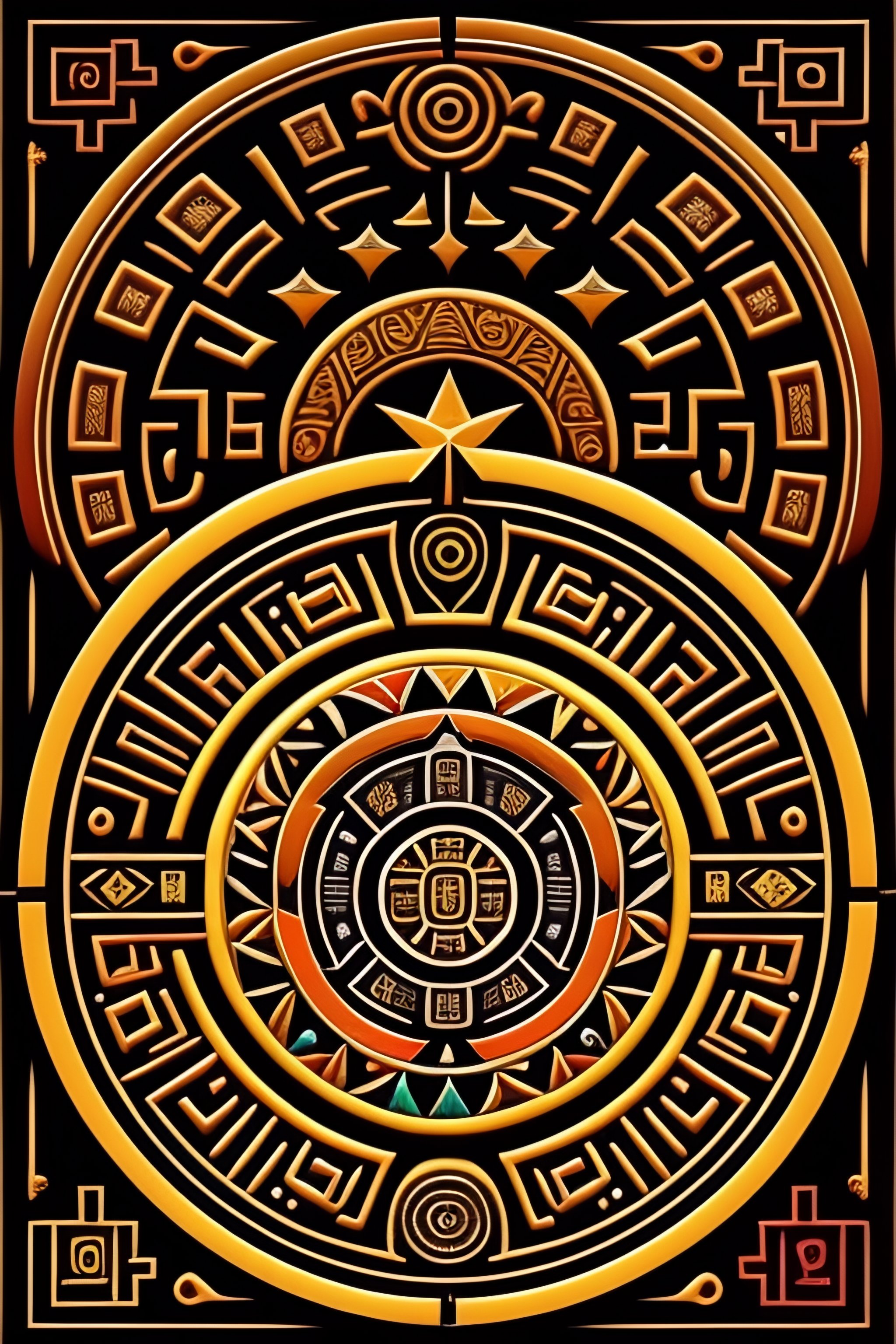 Lexica - A geometric patern of symbols from the aztec calendar