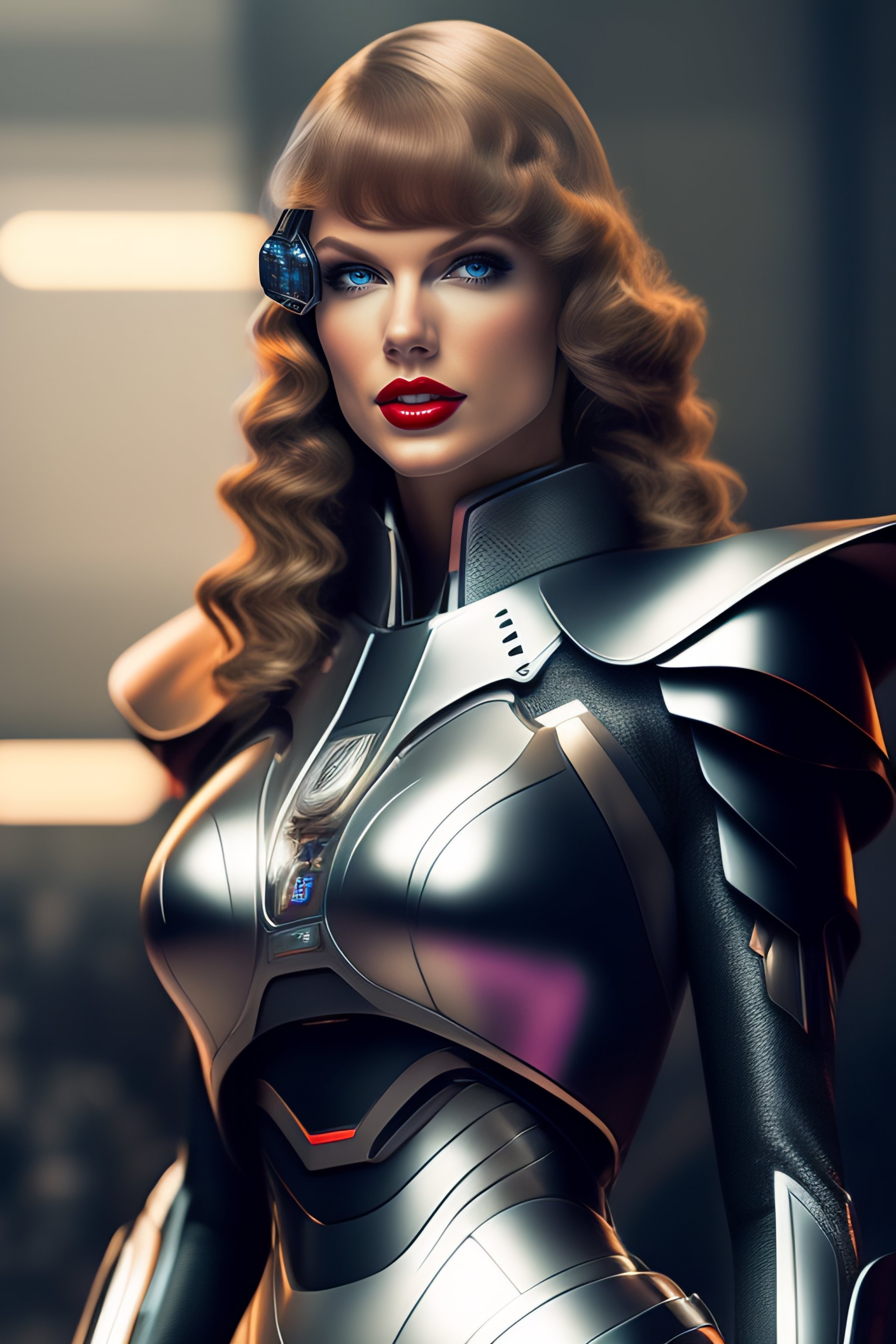 Lexica - Taylor swift as a cyborg robot with computer, a character side ...