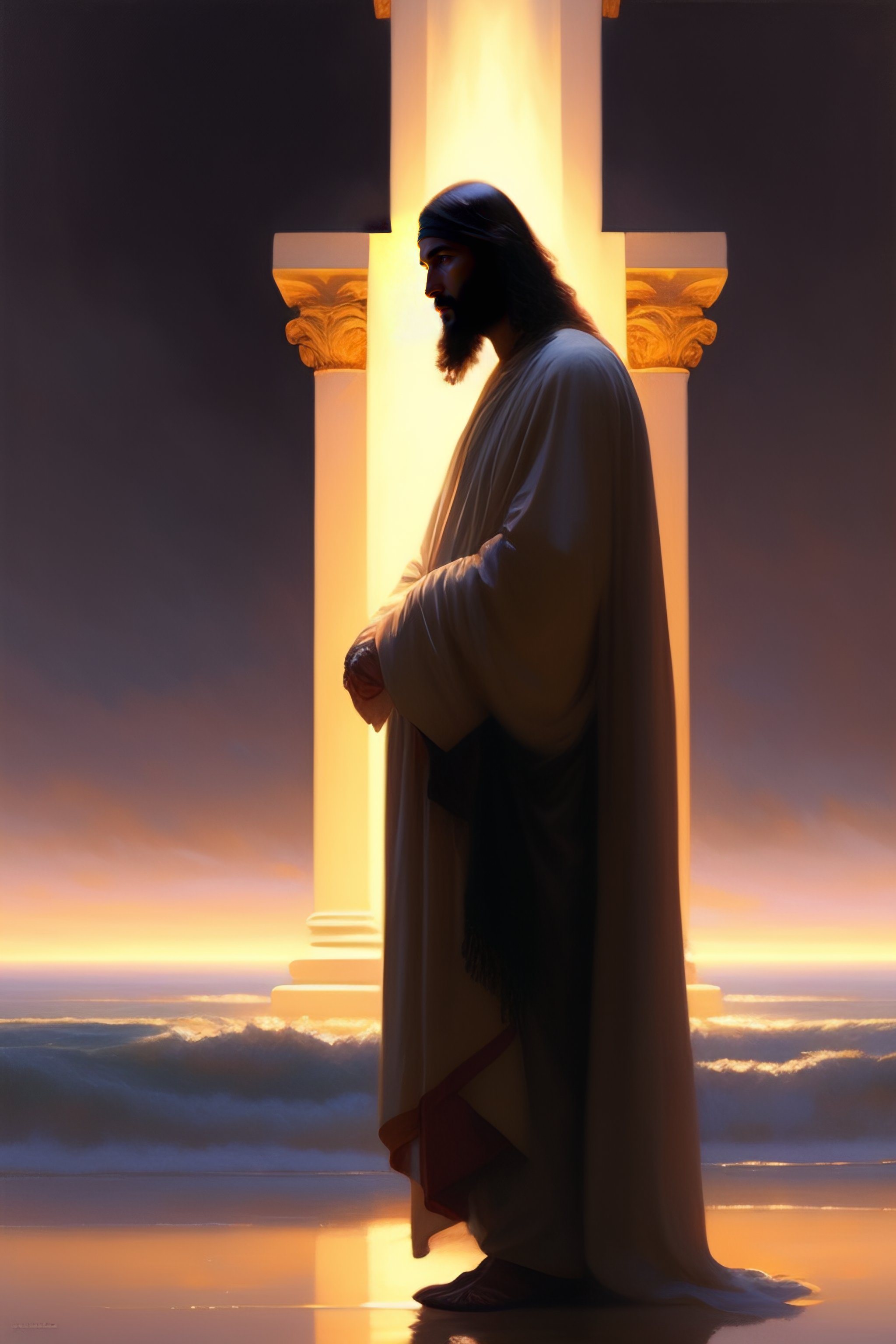 Lexica - Full body photo of jesus christ majestic spooky disquieting ...