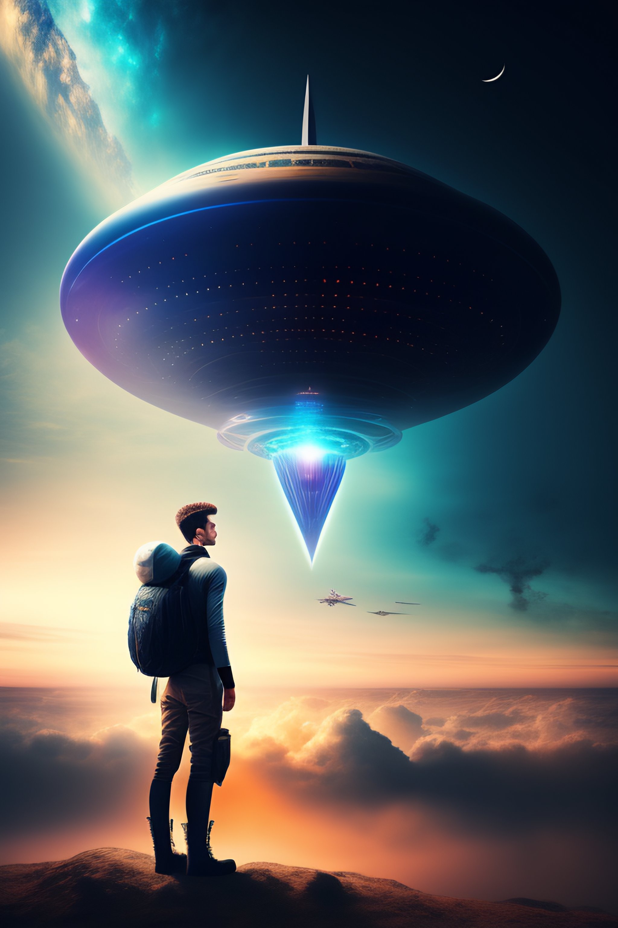 Lexica - Photo of kadelnew person, distopic future, alien space ship ...