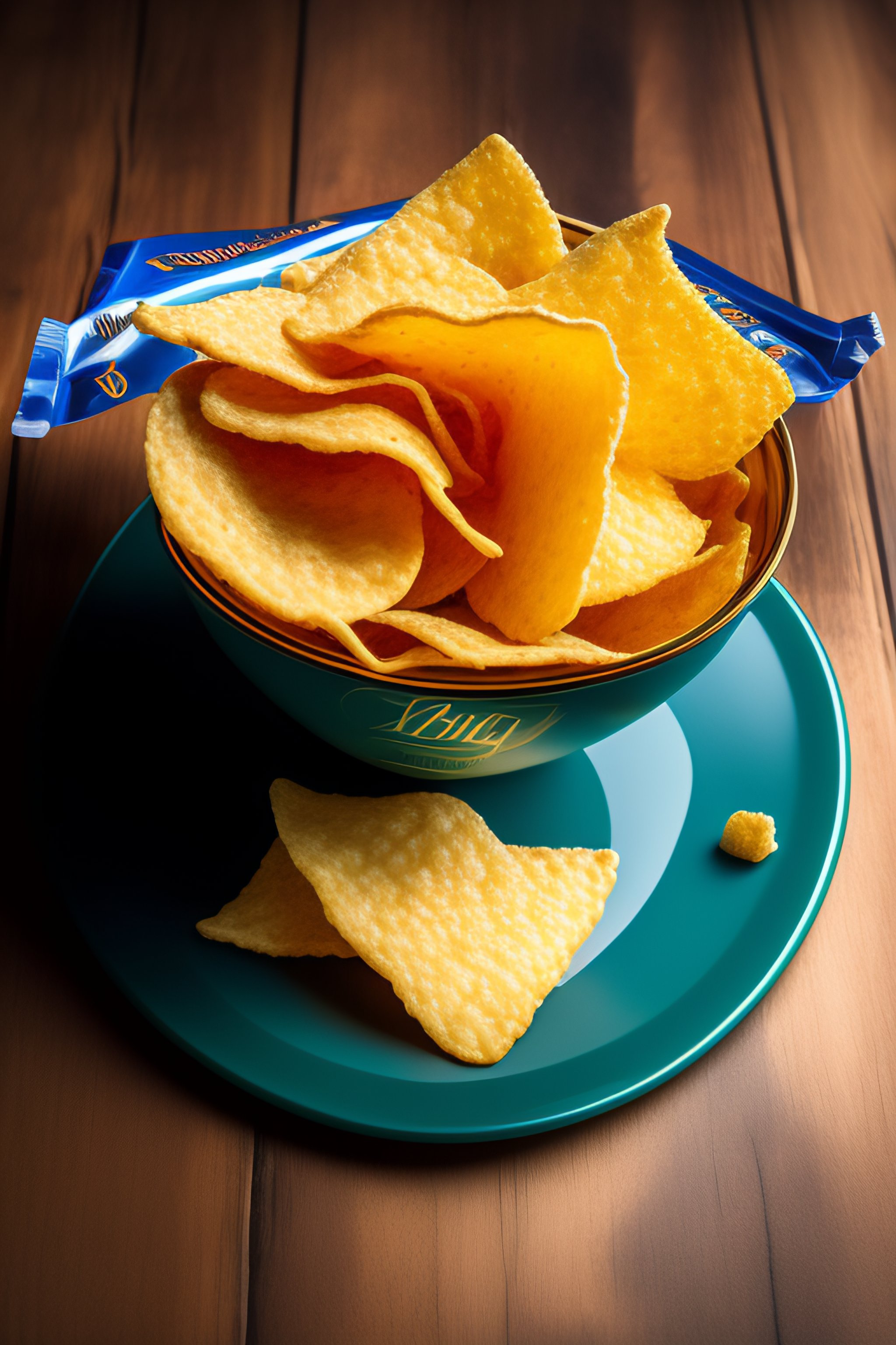 Lexica - Shark fin favoured crisps packet and bowl of crisps