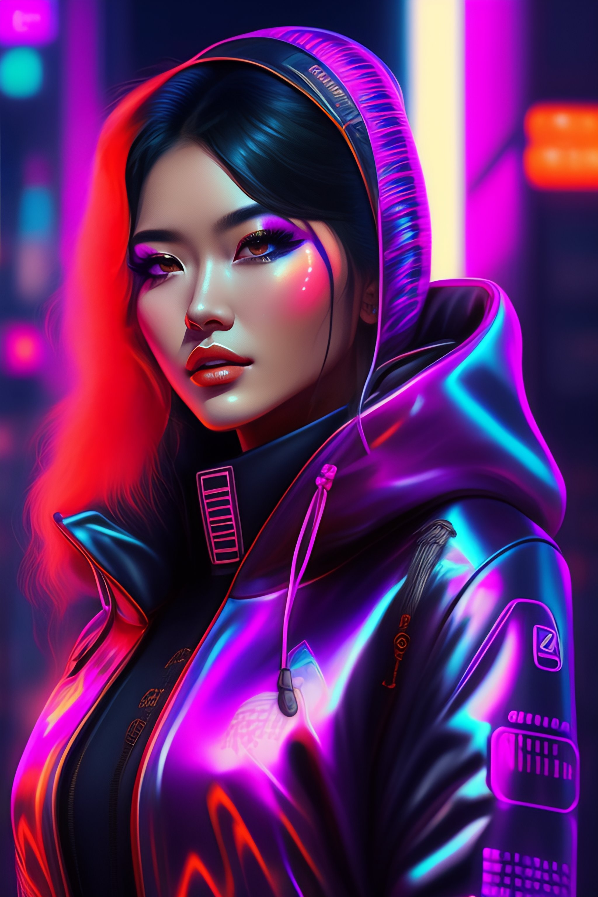 Lexica - Detailed portrait Neon Operator Girl, cyberpunk futuristic ...