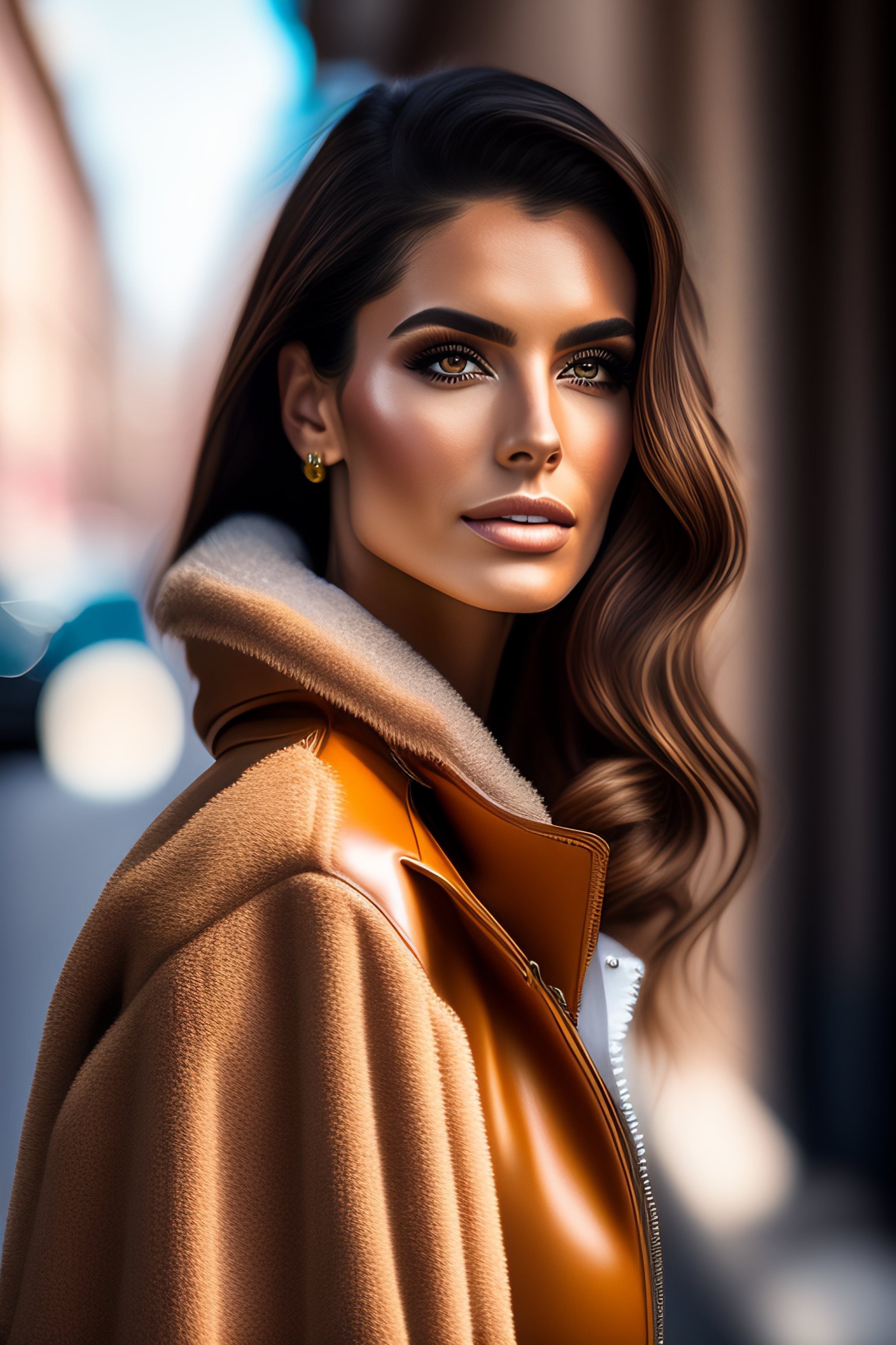 Lexica - Full body studio portrait of over 28 brown hair spanish model ...