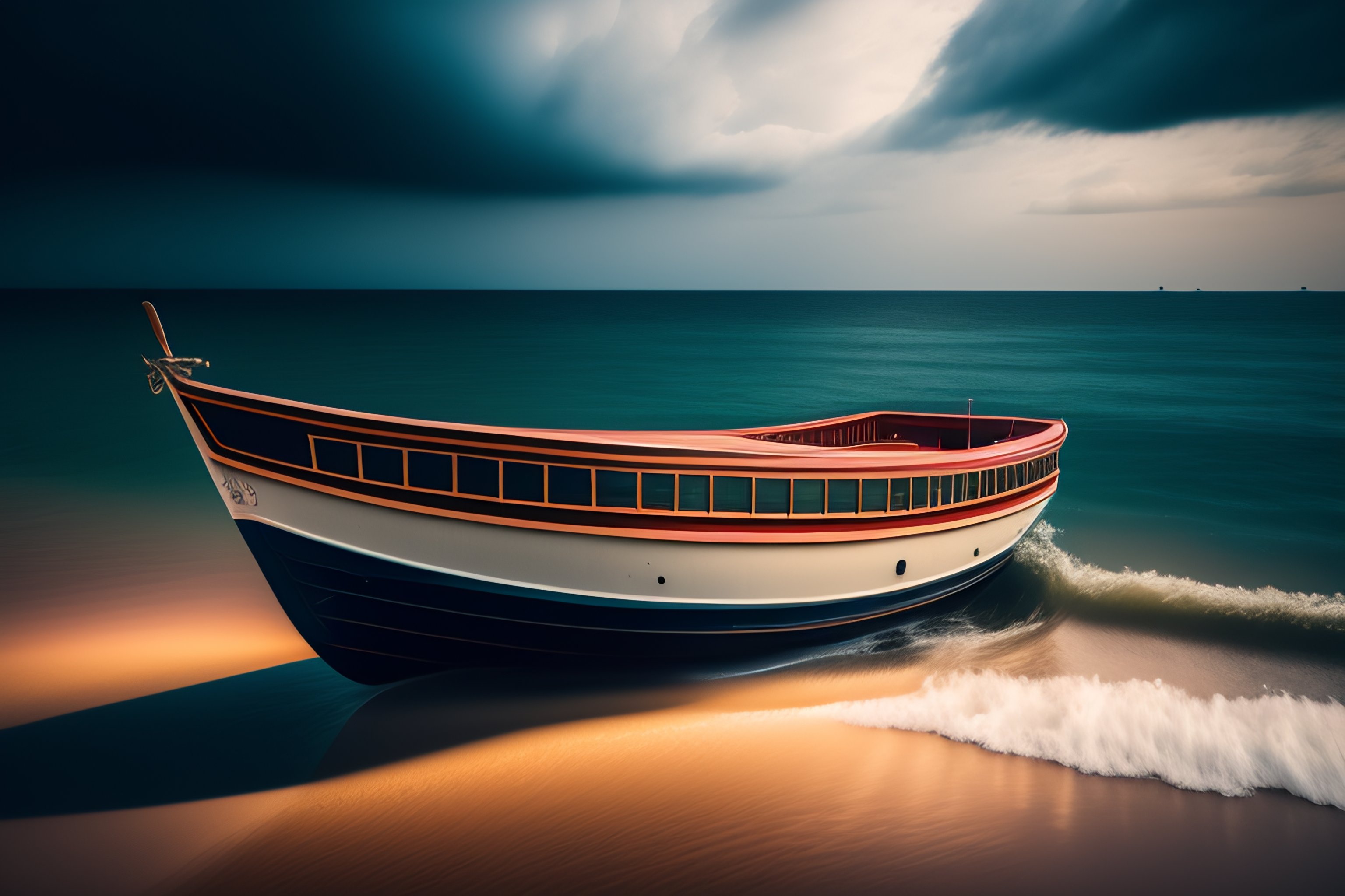 Lexica - Cinematic scene of a boat , sharp, 35 mm, 8k, cinematic ...