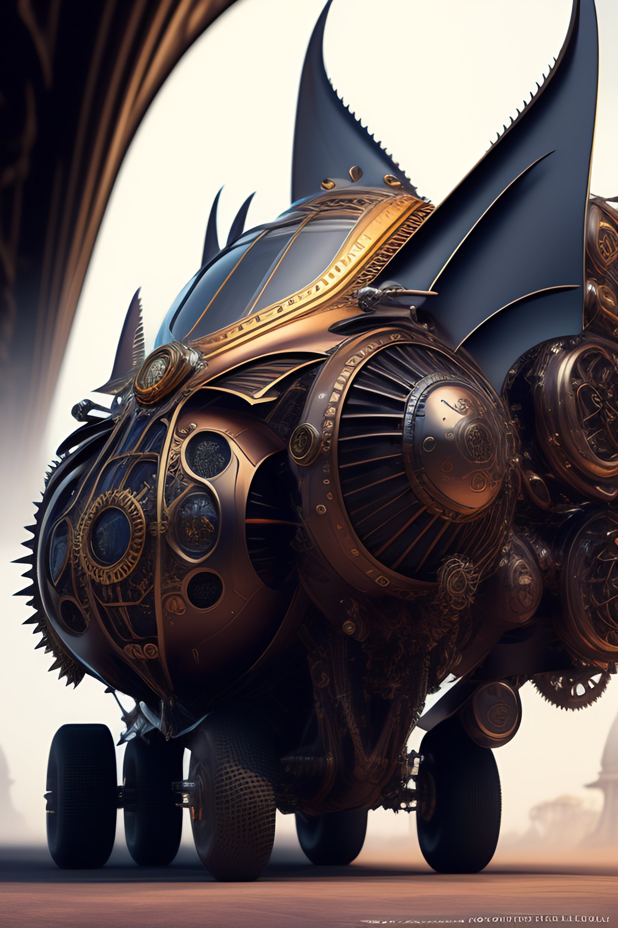 Lexica - Biomechanical steampunk batmobile reminiscent of fast ...