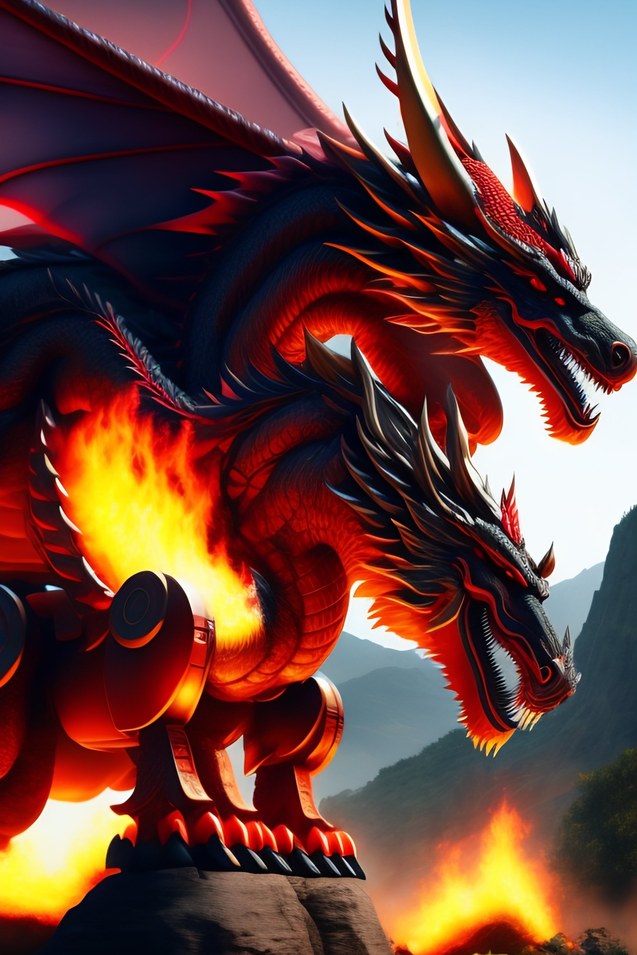 Fire And Ice Dragons Fighting