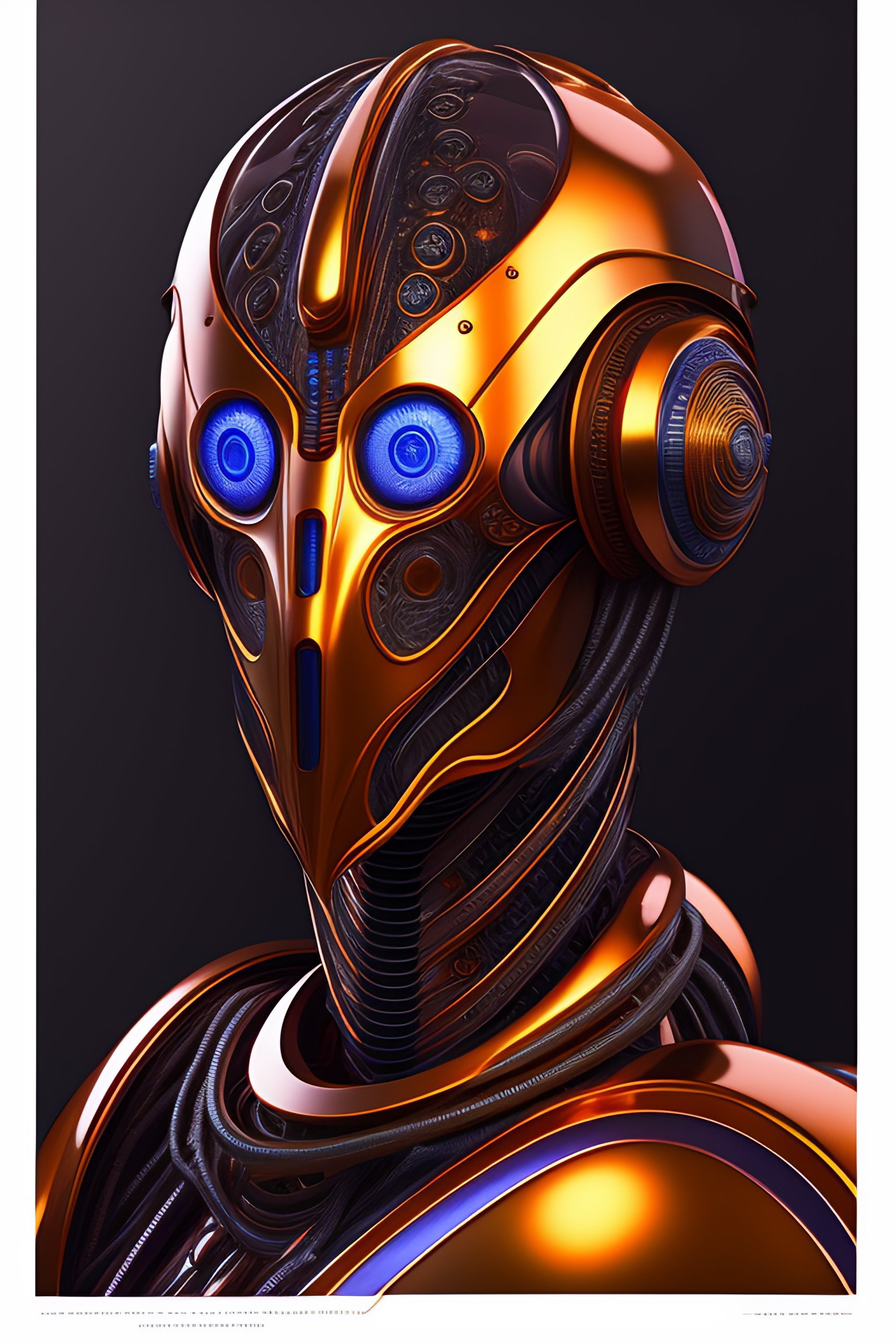 Lexica - Cinematic bust portrait of eldritch robot with biopunk design ...