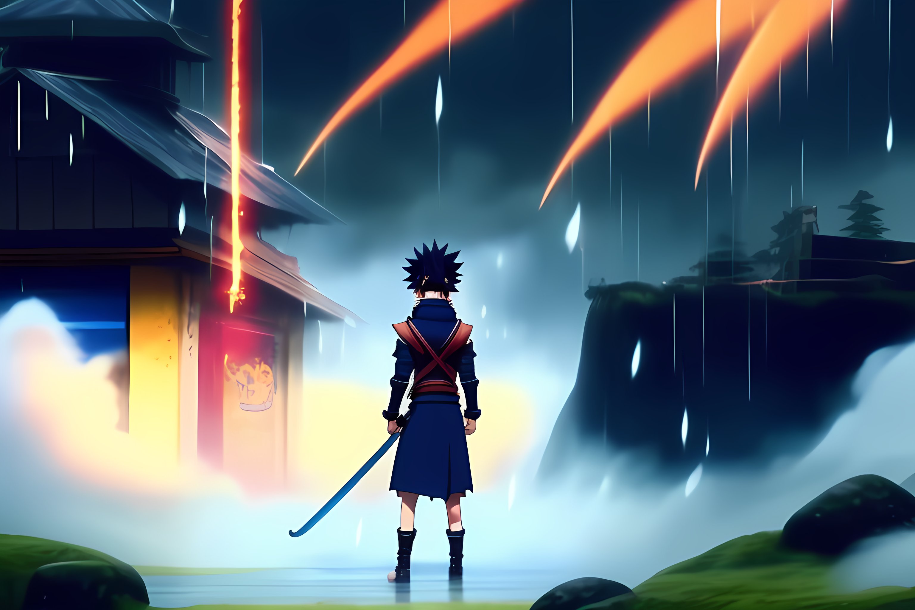 Lexica - Epic fight naruto sasuke raining